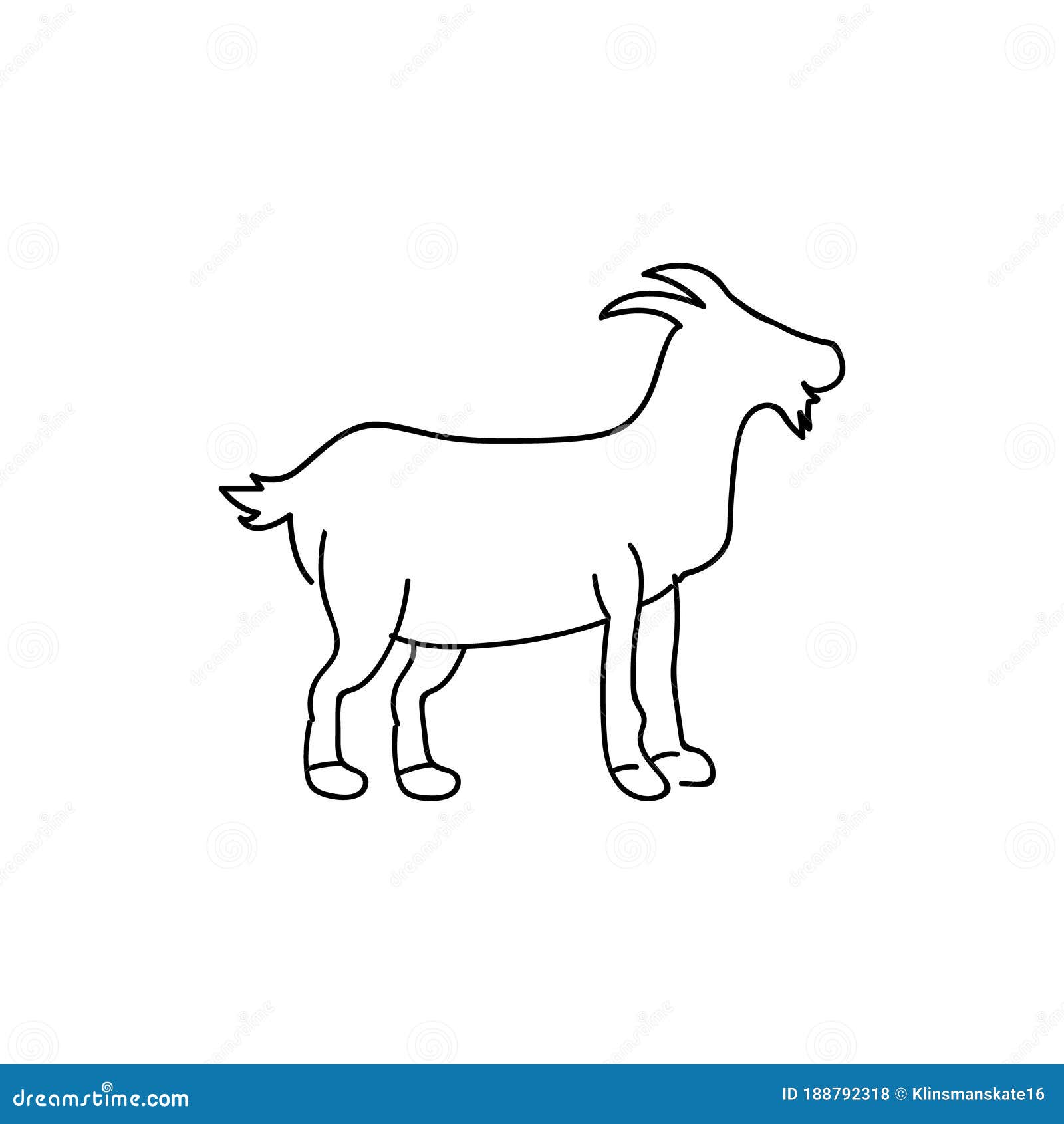 Hand Drawn Doodle Line Art Goat Design Stock Illustration ...
