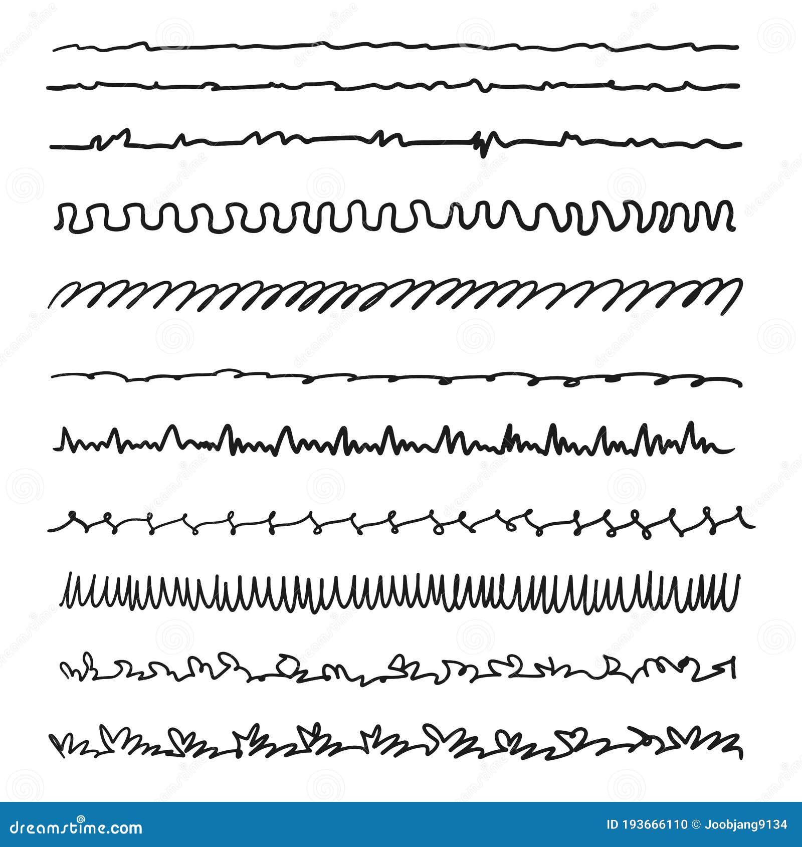 Hand drawn doodle line 03 stock vector. Illustration of doodle - 193666110