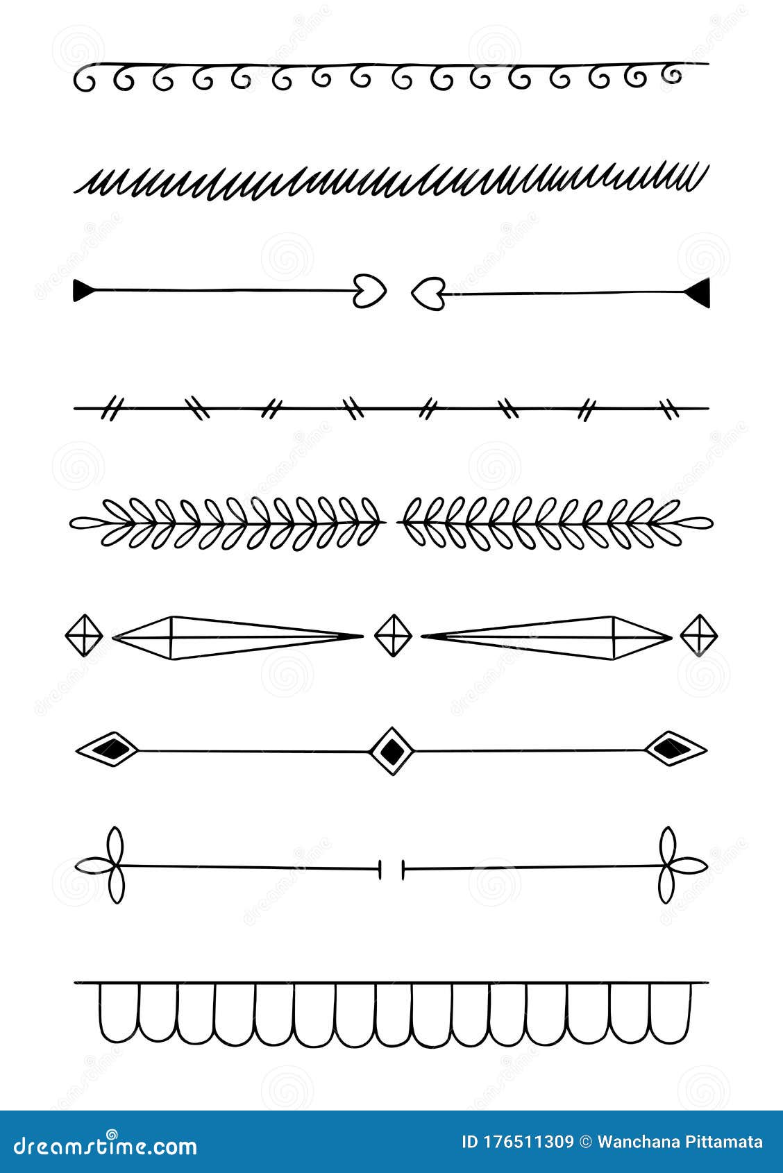 0035 Hand Drawn Dividers stock vector. Illustration of drawn - 176511309
