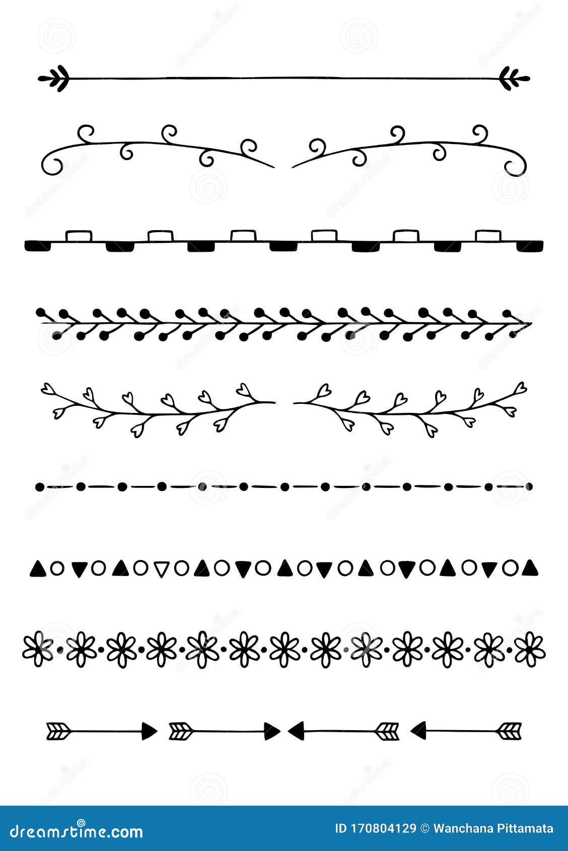 0017 Hand Drawn Dividers stock vector. Illustration of calligraphic ...
