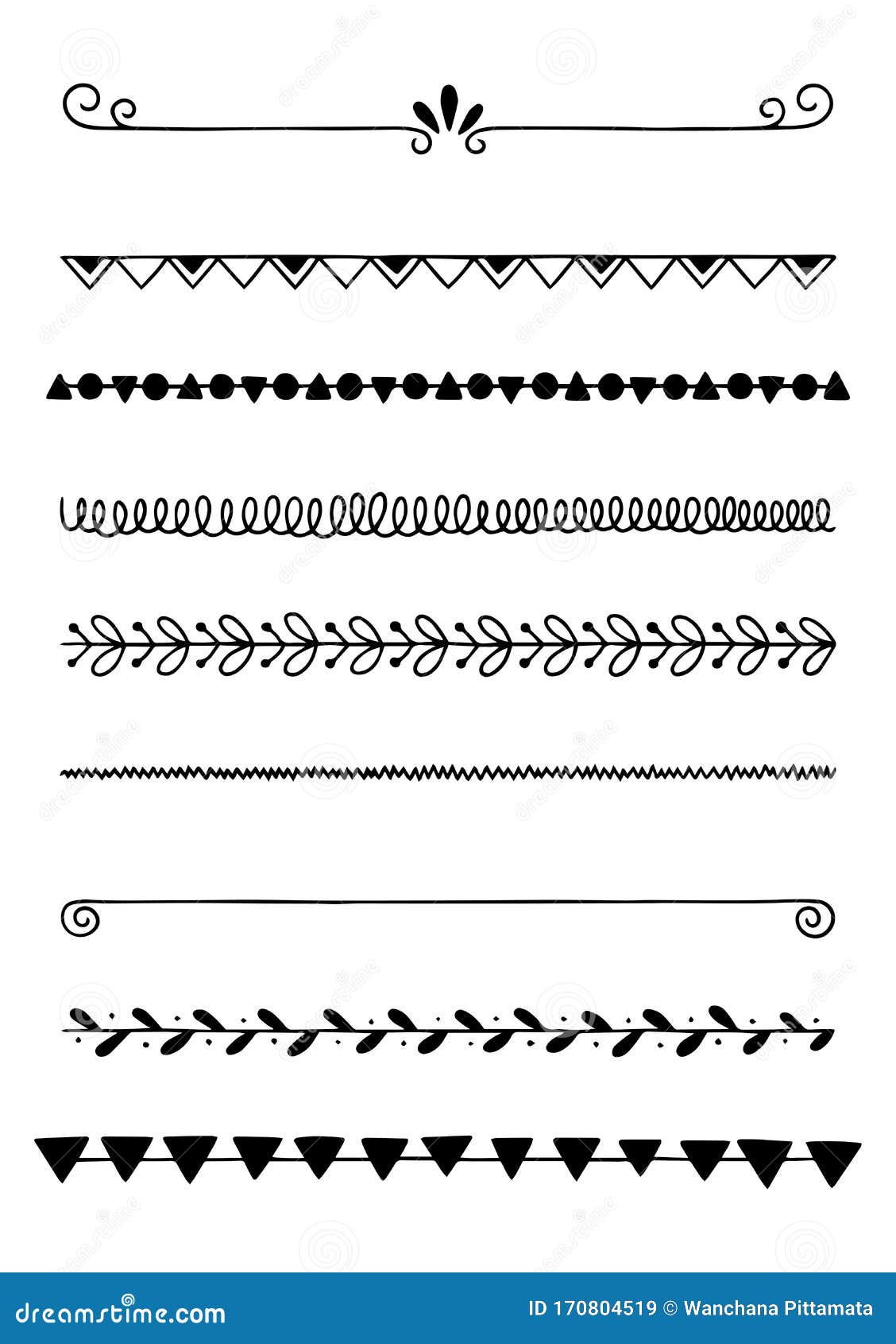 0017 Hand Drawn Dividers stock vector. Illustration of menu - 170804519