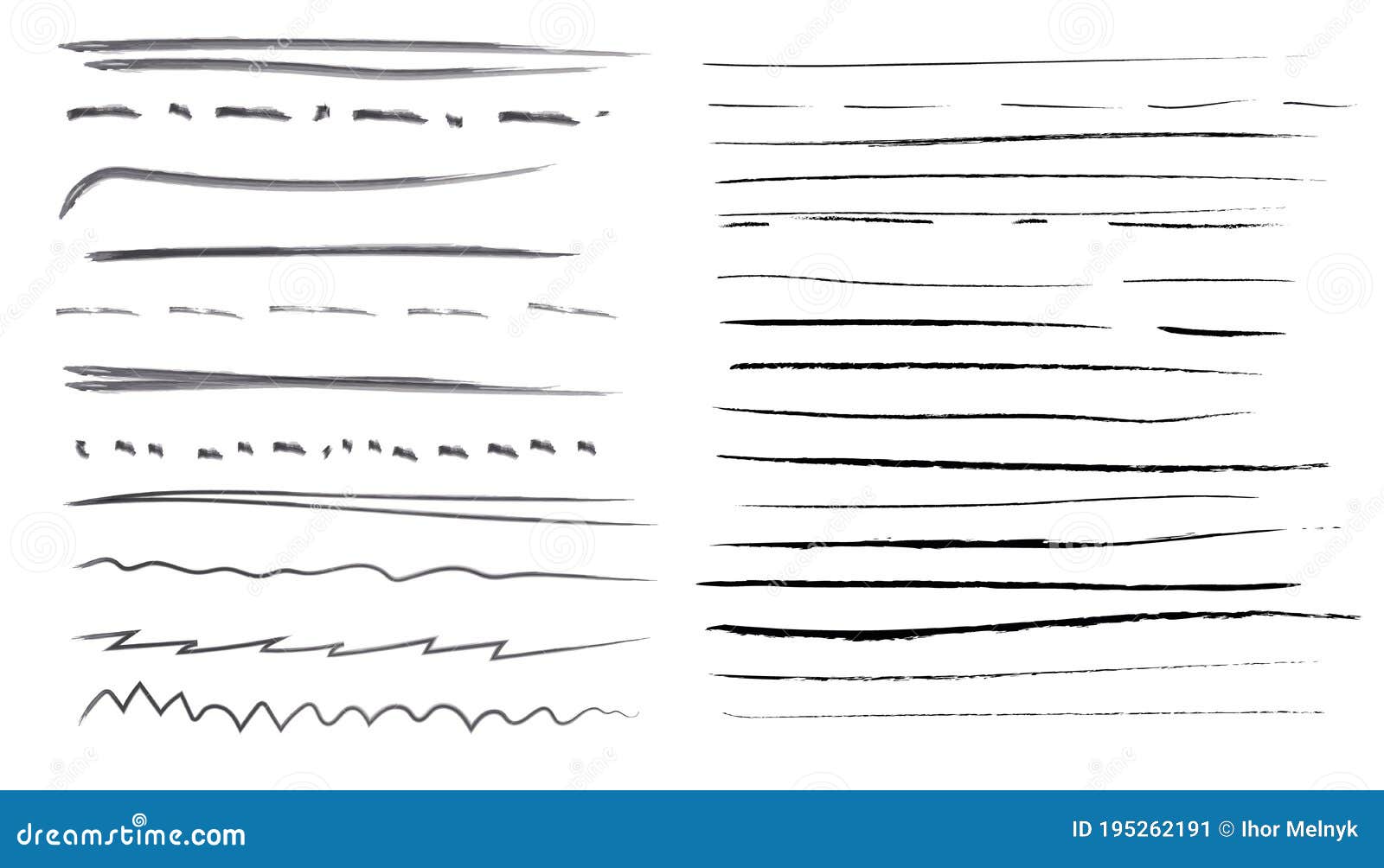 Lines hand drawn set stock vector. Illustration of marker - 195262191