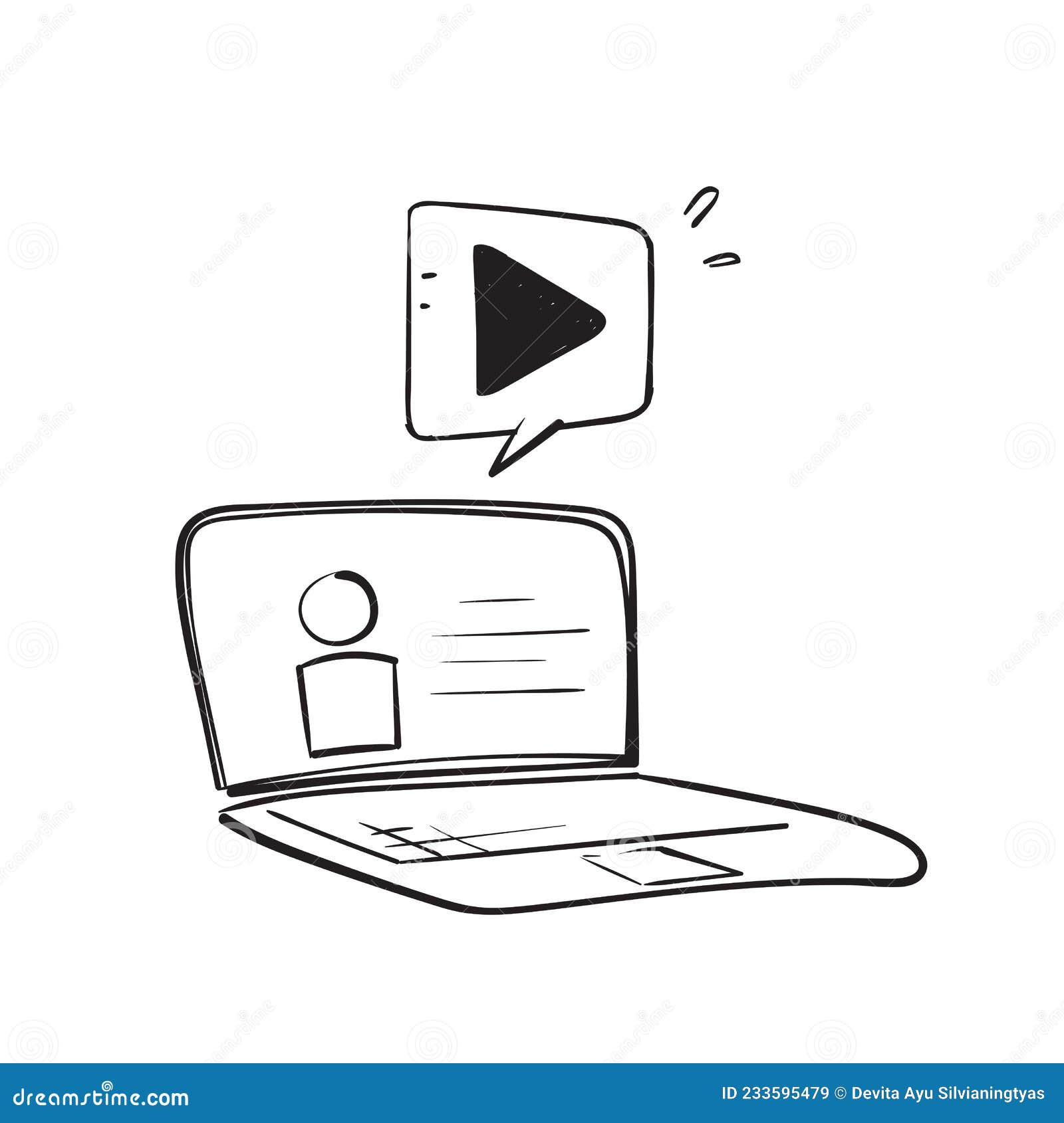 Hand Drawn Doodle Live Streaming Icon Illustration Stock Vector ...