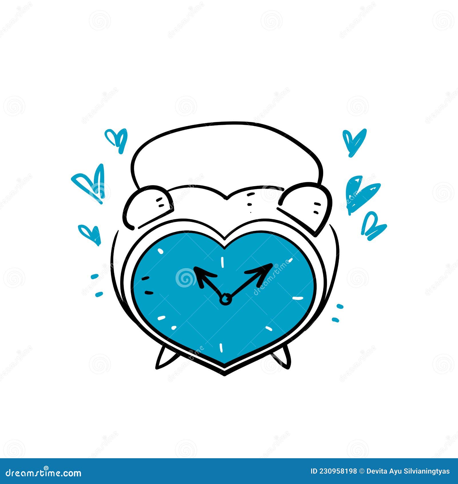 Hand Drawn Doodle Love Clock Icon Illustration Stock Vector ...