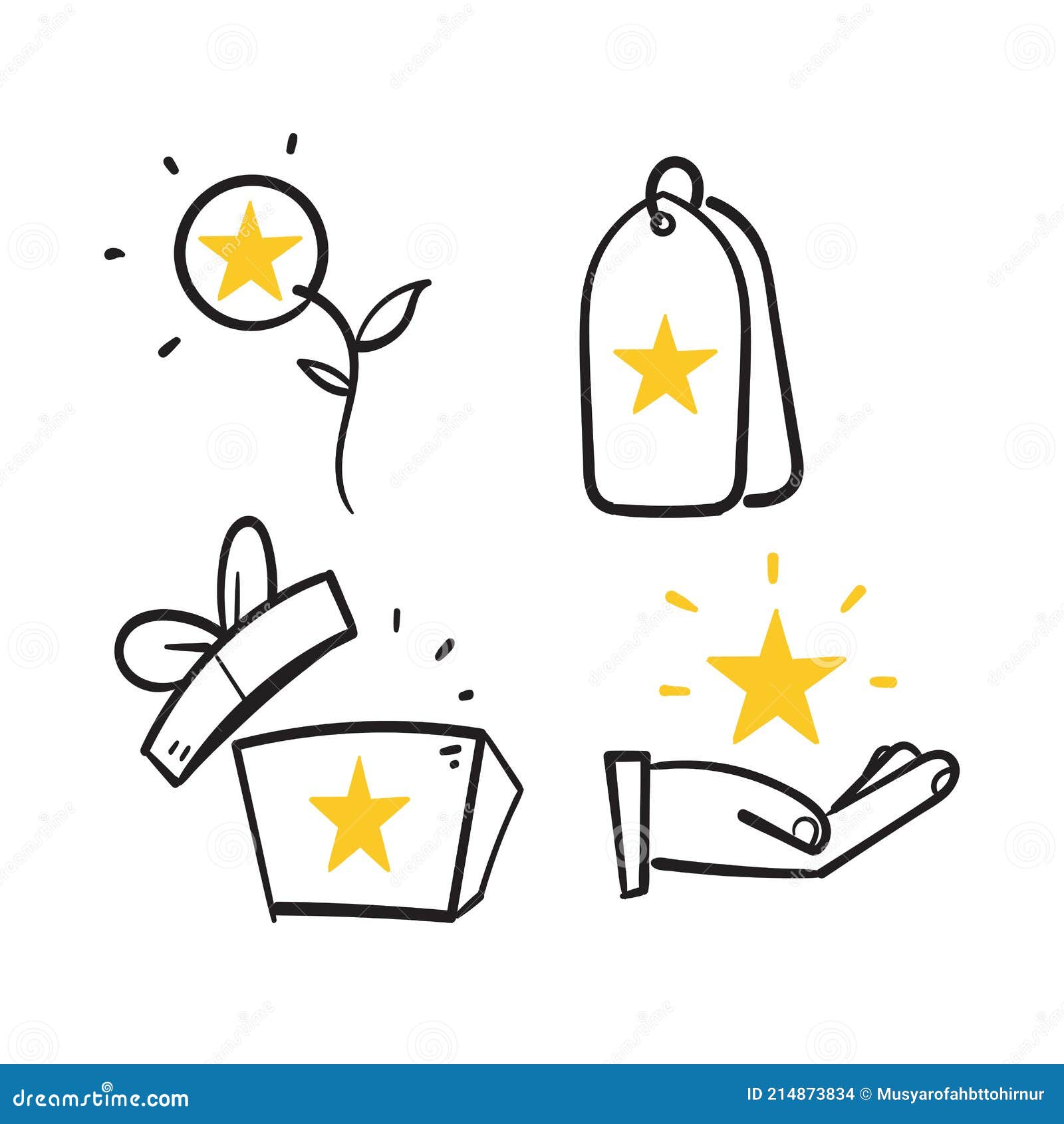 Hand Drawn Doodle Loyalty Program Line Icons Collection. Isolated Stock ...