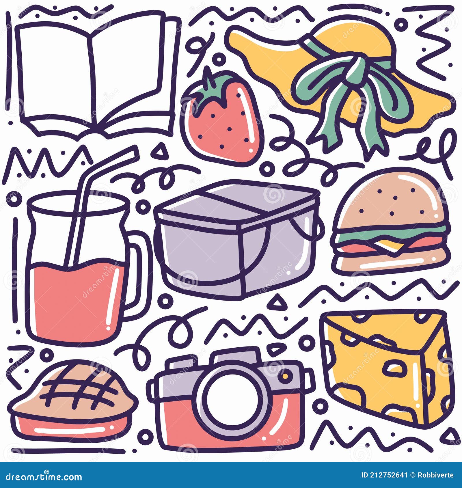 Hand Drawn Doodle Lunch Menu Stock Vector - Illustration of drink ...