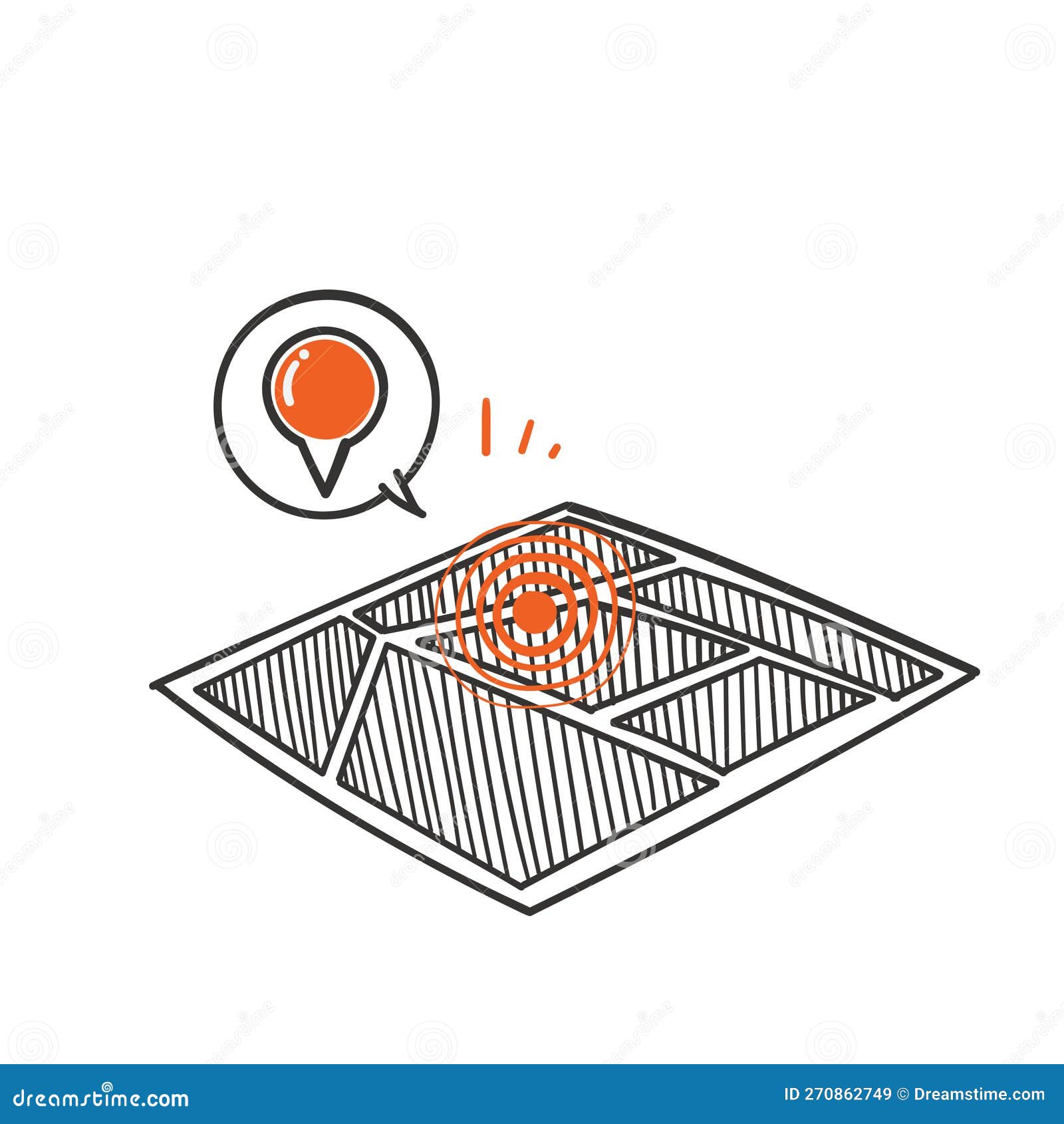 Hand Drawn Doodle Map Magnitude Earthquake Icon Illustration Vector ...