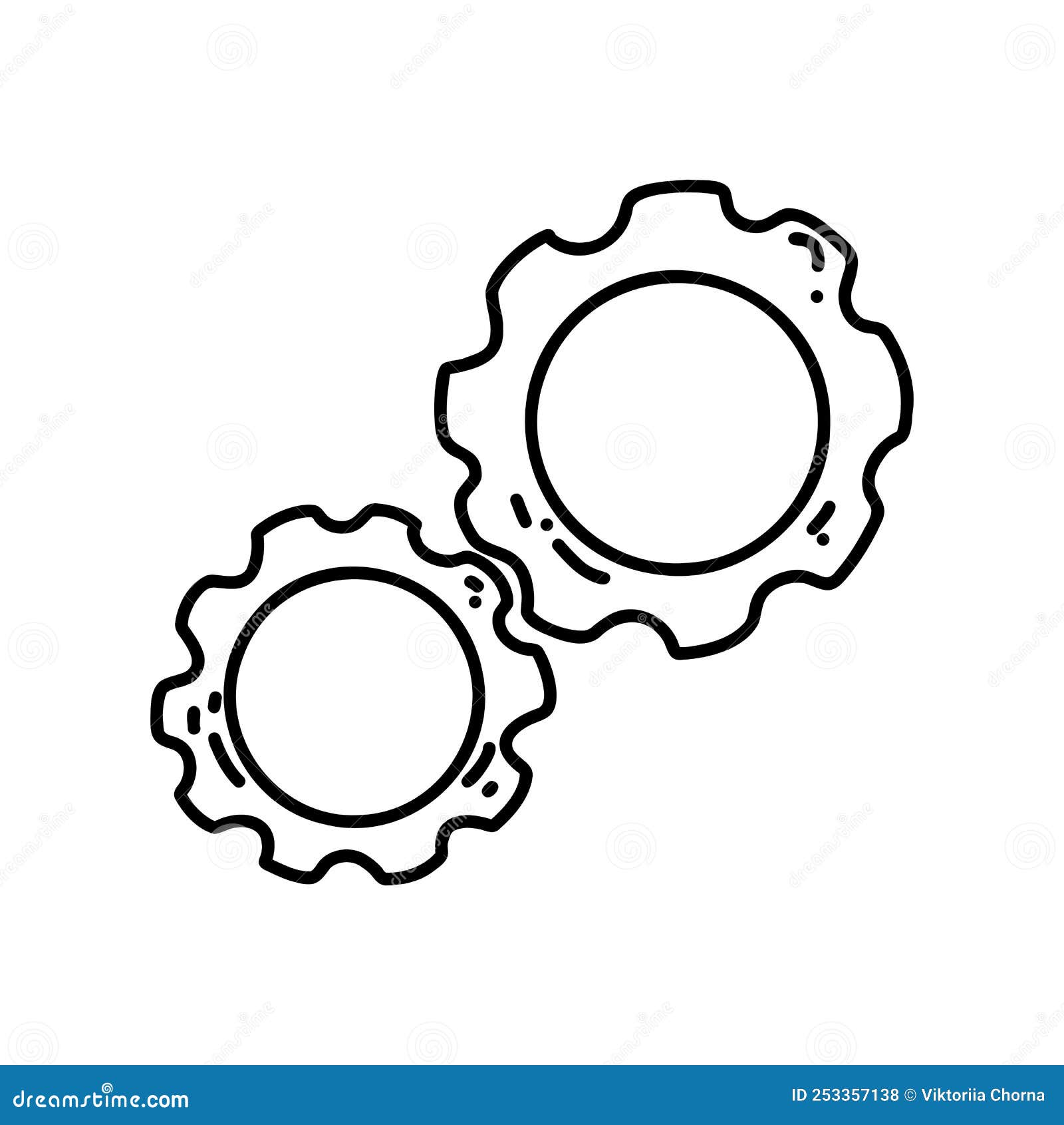 Hand Drawn Doodle of Mechanical Cogs. Concept of Development, Moving ...