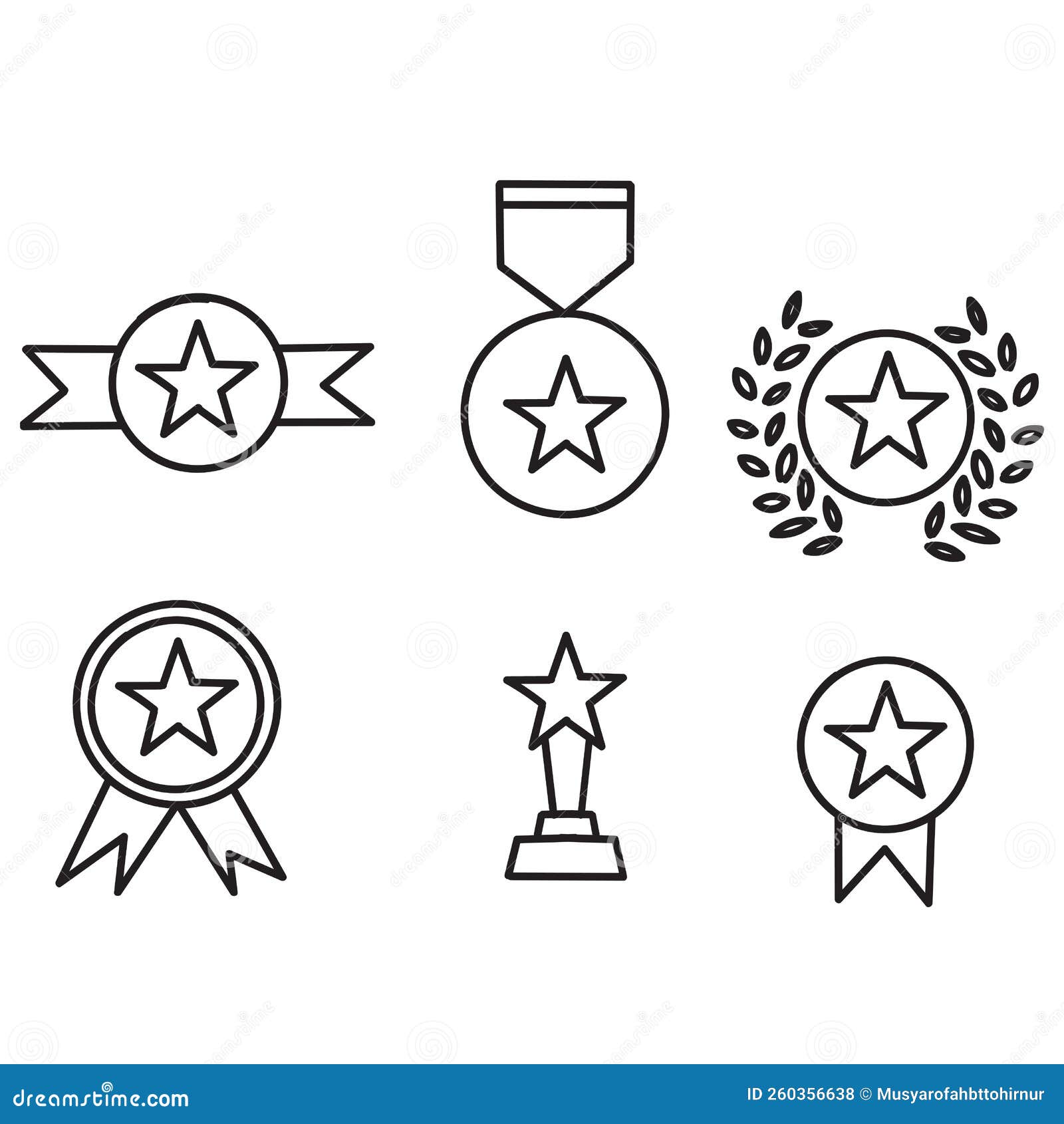 Hand Drawn Doodle Medal Award Illustration Vector Stock Vector ...