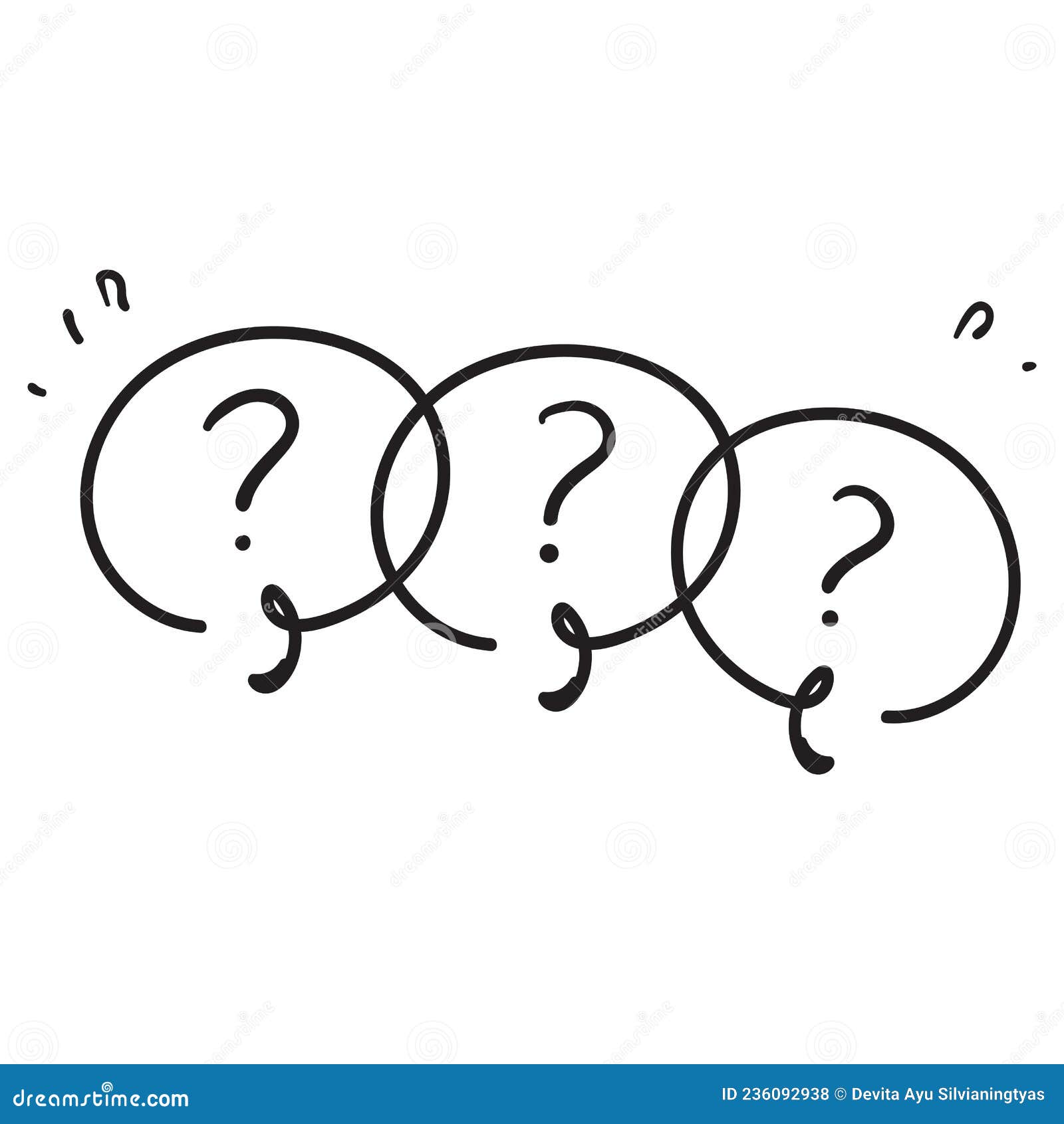 Hand Drawn Doodle Message Box with Question Mark Icon Stock Vector ...