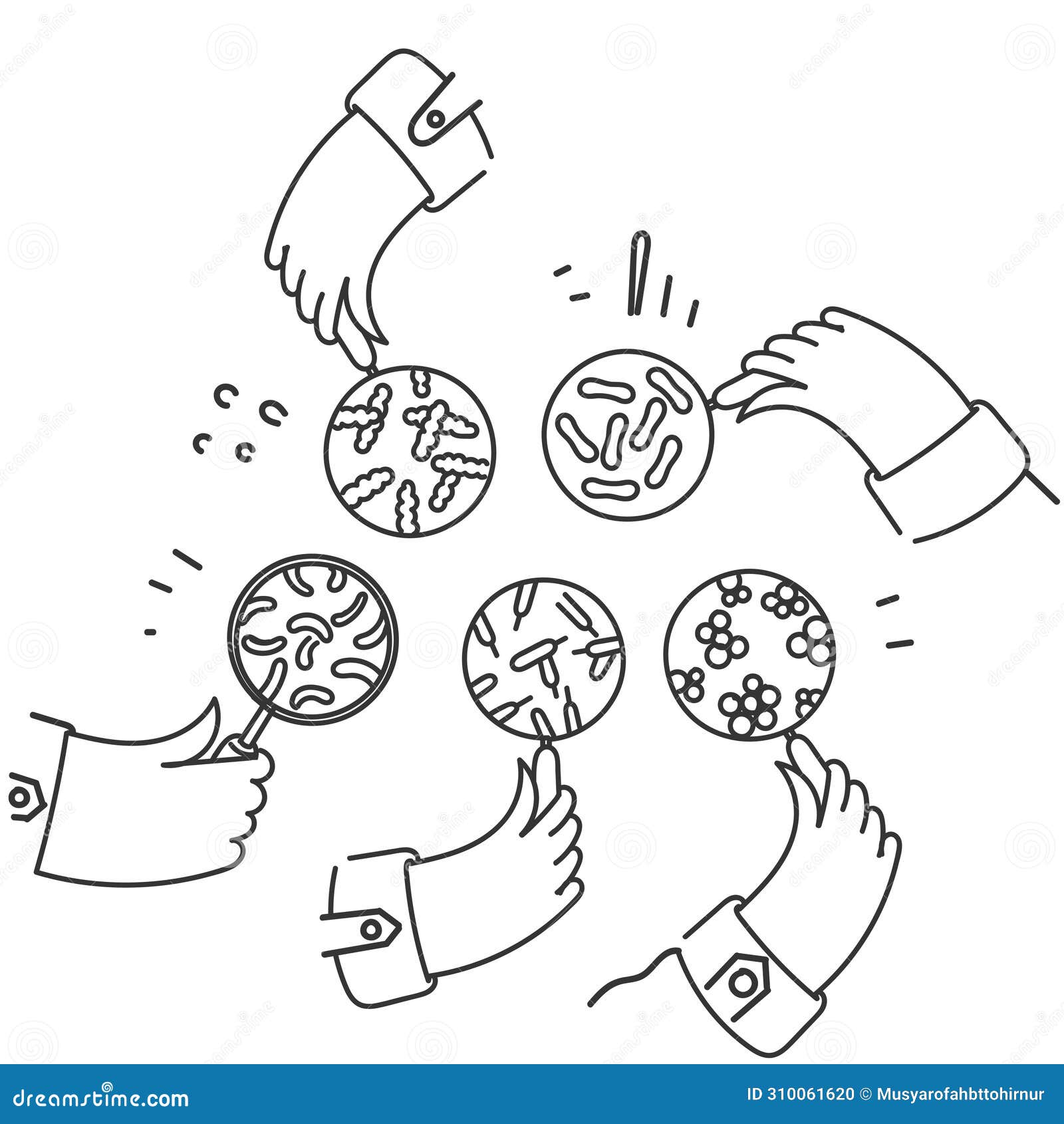 Probiotics Illustration Doodles. Drawing Of Bacteria. Microorganism ...