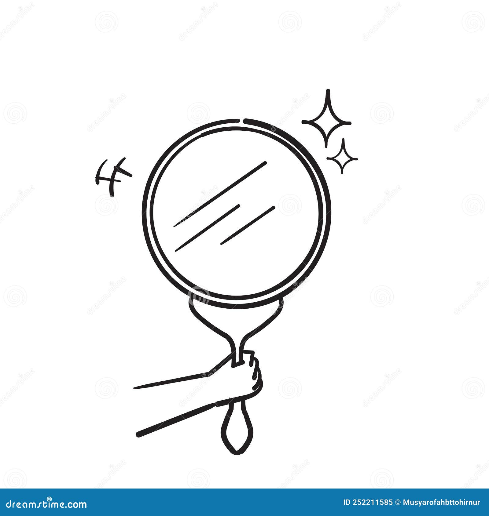 Hand Drawn Doodle Mirror Illustration Vector Isolated Stock Vector ...