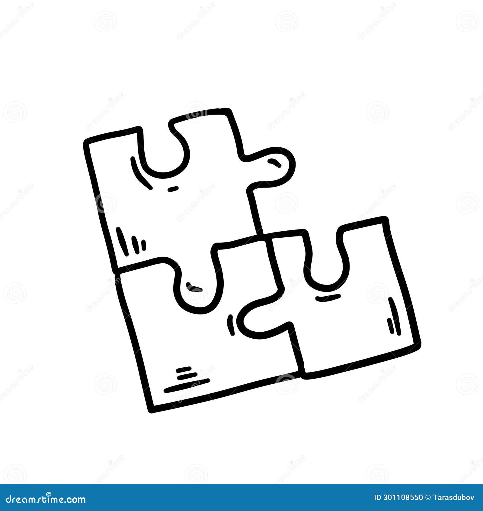Hand Drawn Doodle Missing Puzzle Question Mark Icon Illustration Vector ...