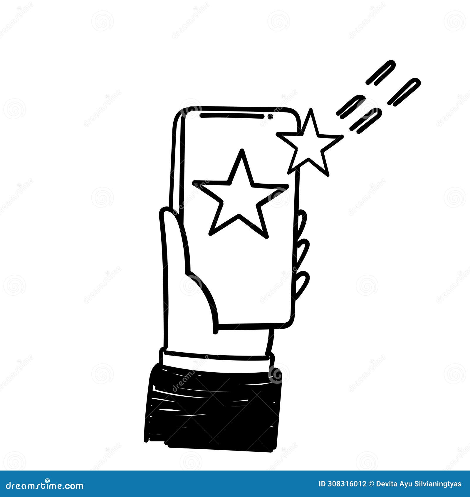 Hand Drawn Doodle Mobile Phone with Star Symbol Illustration Vector ... Hand Drawn Doodle Mobile Phone with Star Symbol Illustration Vector ...