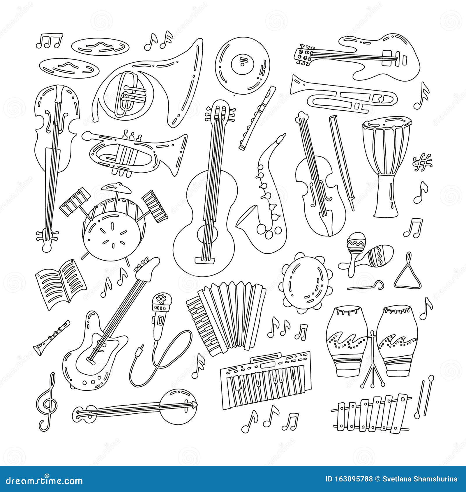 Jazz Orchestra Hand Drawn Lettering. Grand Piano Illustration. Keyboard ...