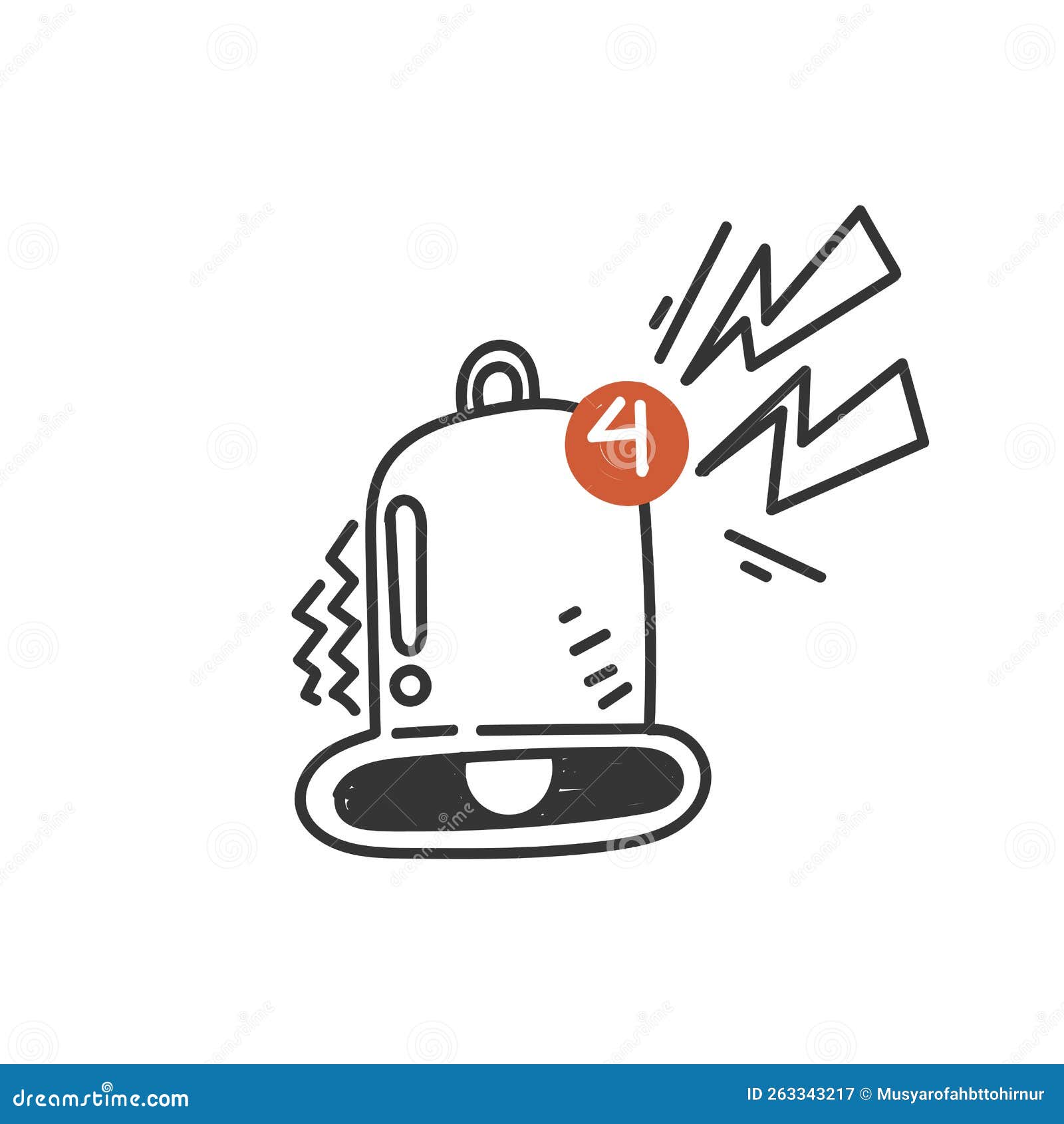 Hand Drawn Doodle Notification Bell Icon Illustration Vector Stock ...