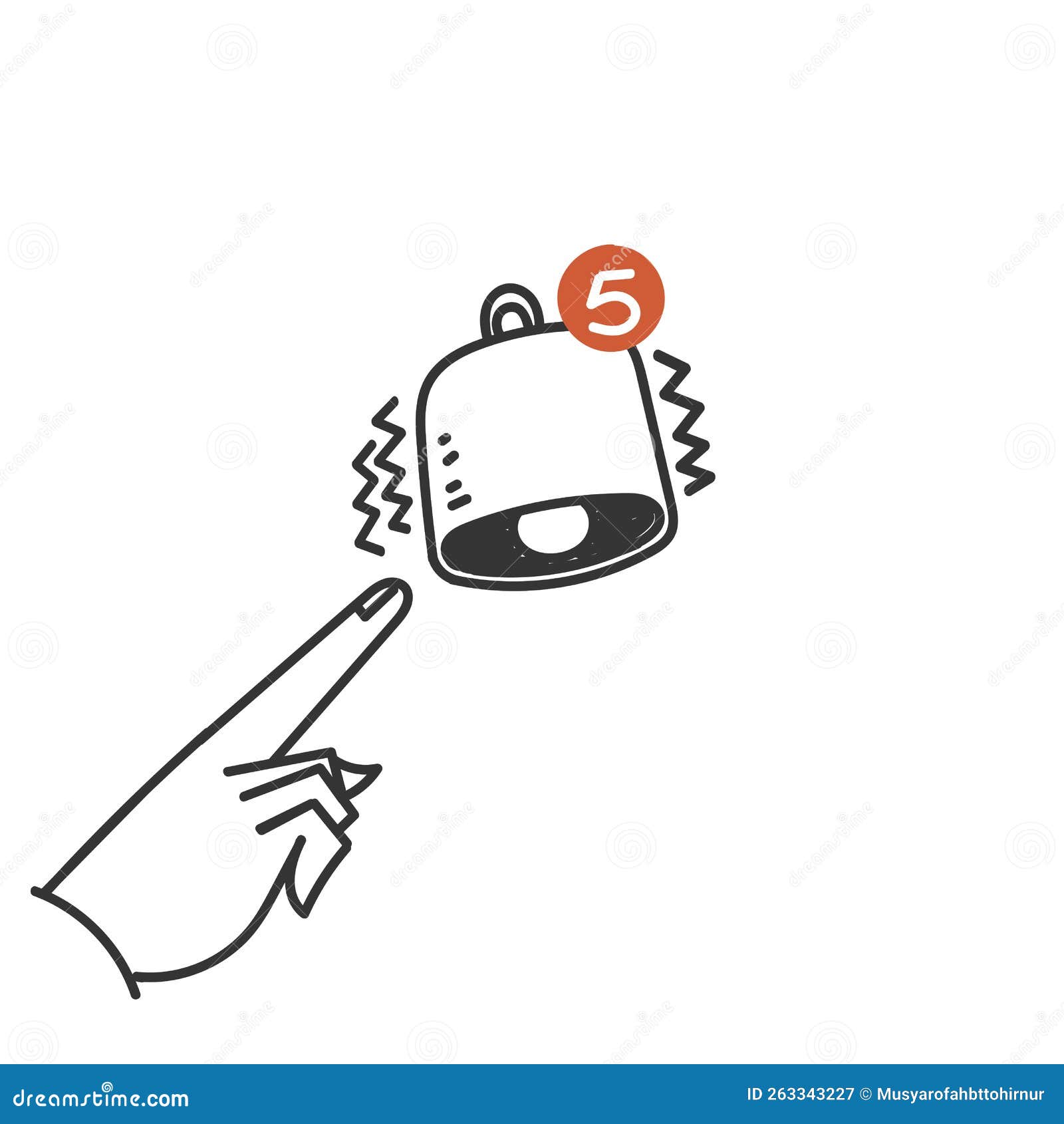 Hand Drawn Doodle Notification Bell Icon Illustration Vector Stock ...