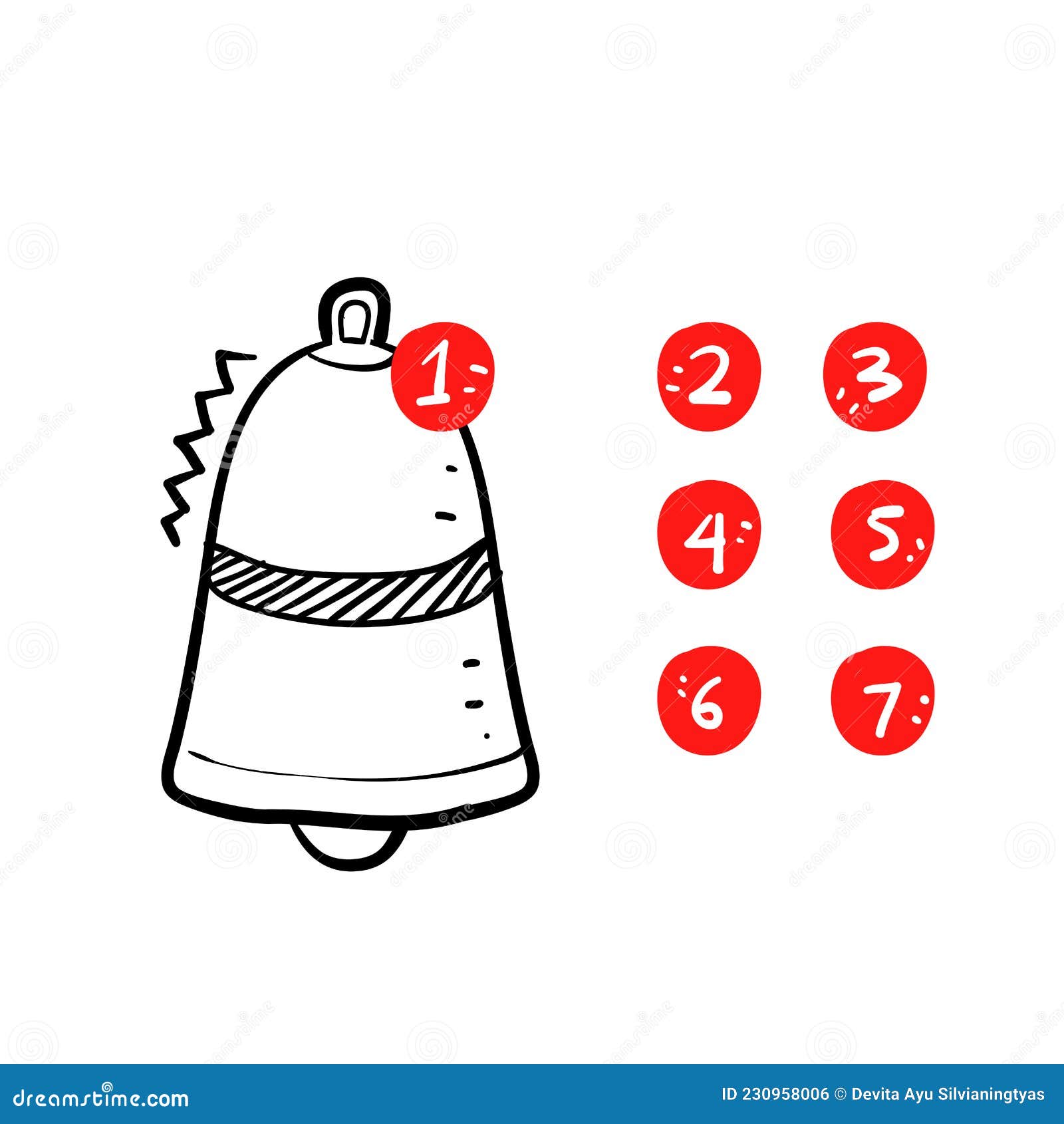 Hand Drawn Doodle Notification Bell Icon Illustration Vector Isolated ...