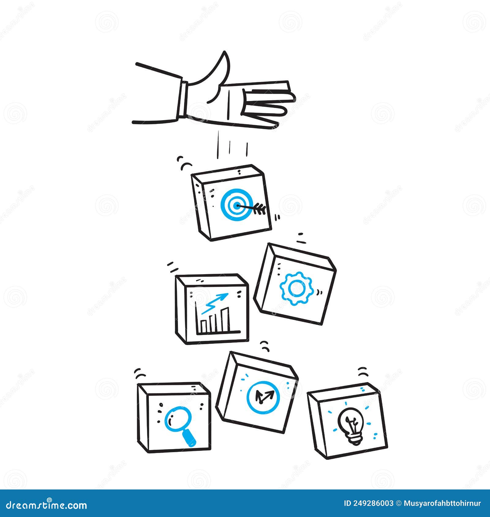 Hand Drawn Doodle Objective for Business As Successful Target Related ...