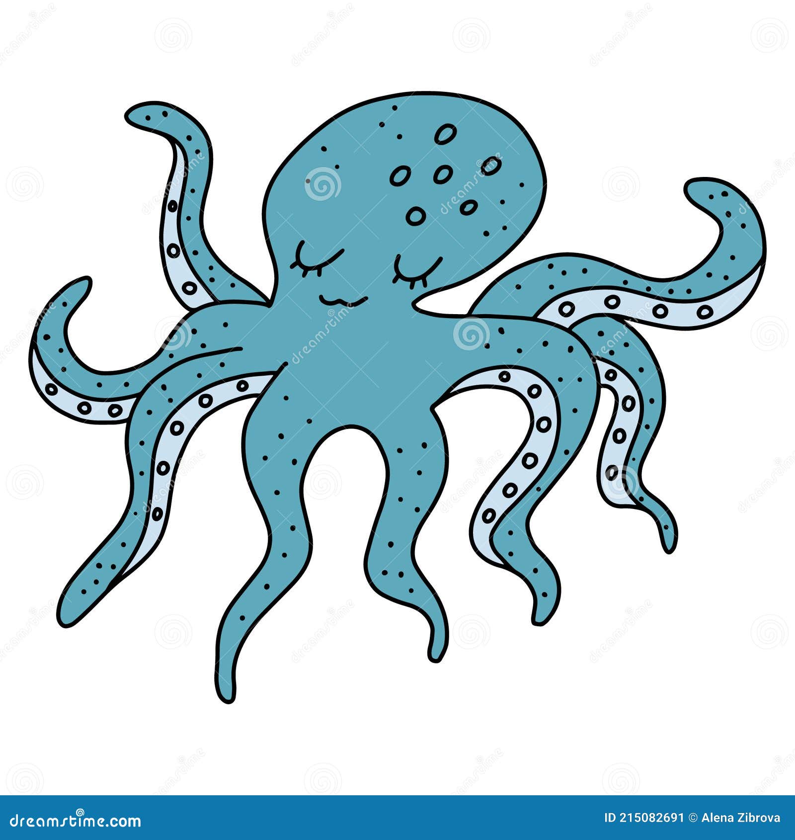Hand Drawn Doodle Octopus Illustration Stock Illustration ...