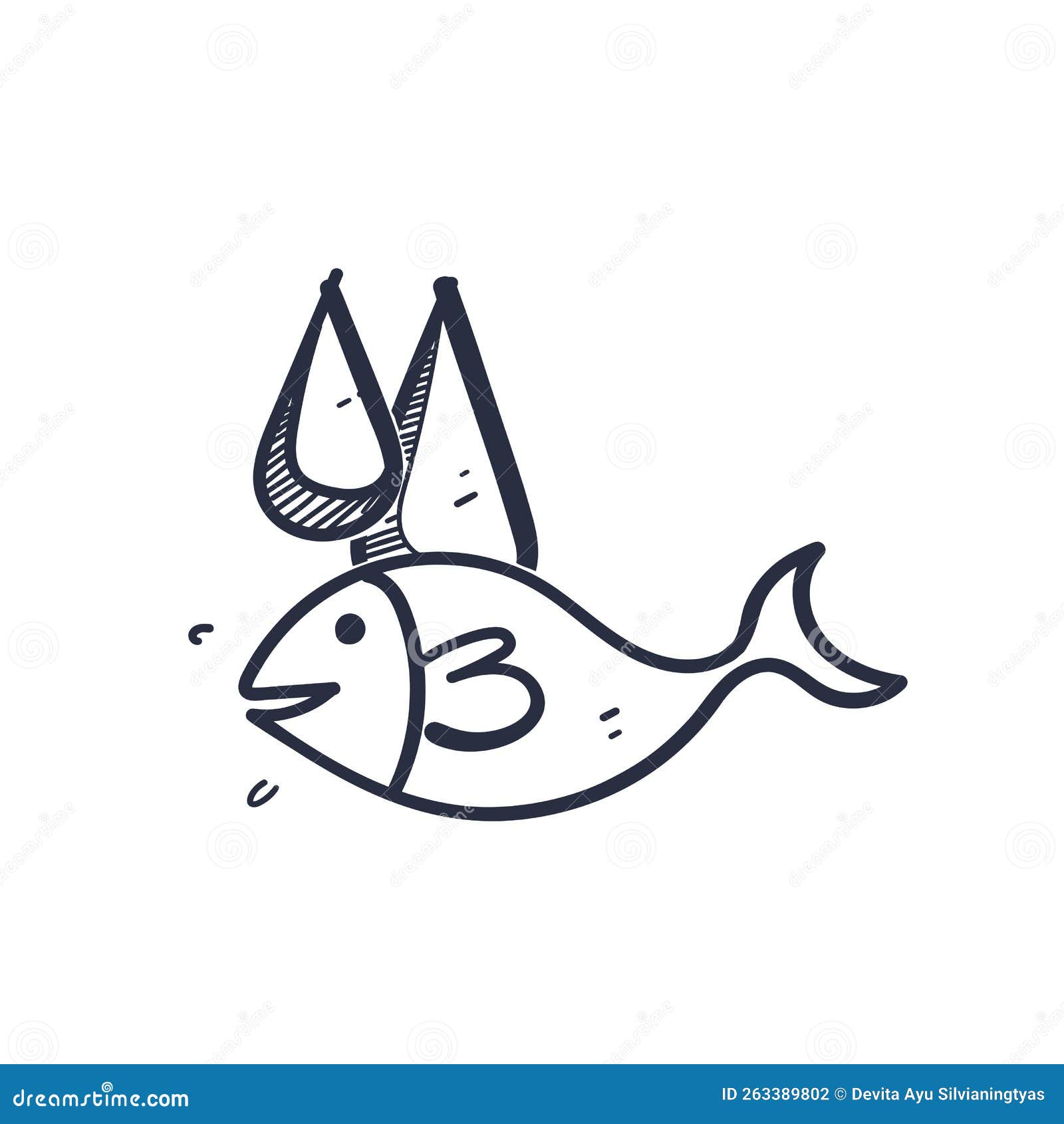 Hand Drawn Doodle Oil Fish Illustration Vector Stock Vector ...