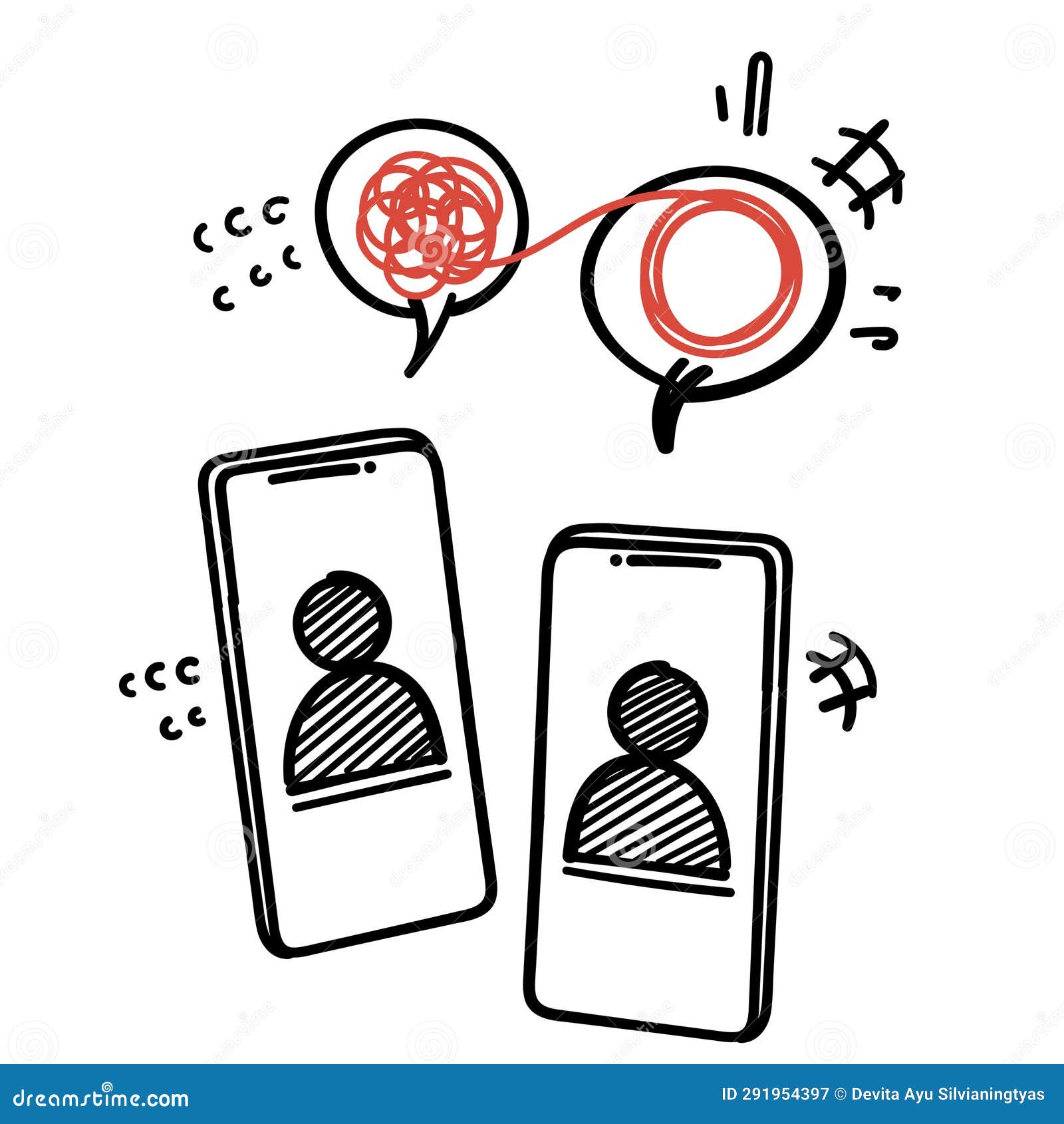 Hand Drawn Doodle Online Business Problem Solving Concept Illustration ...