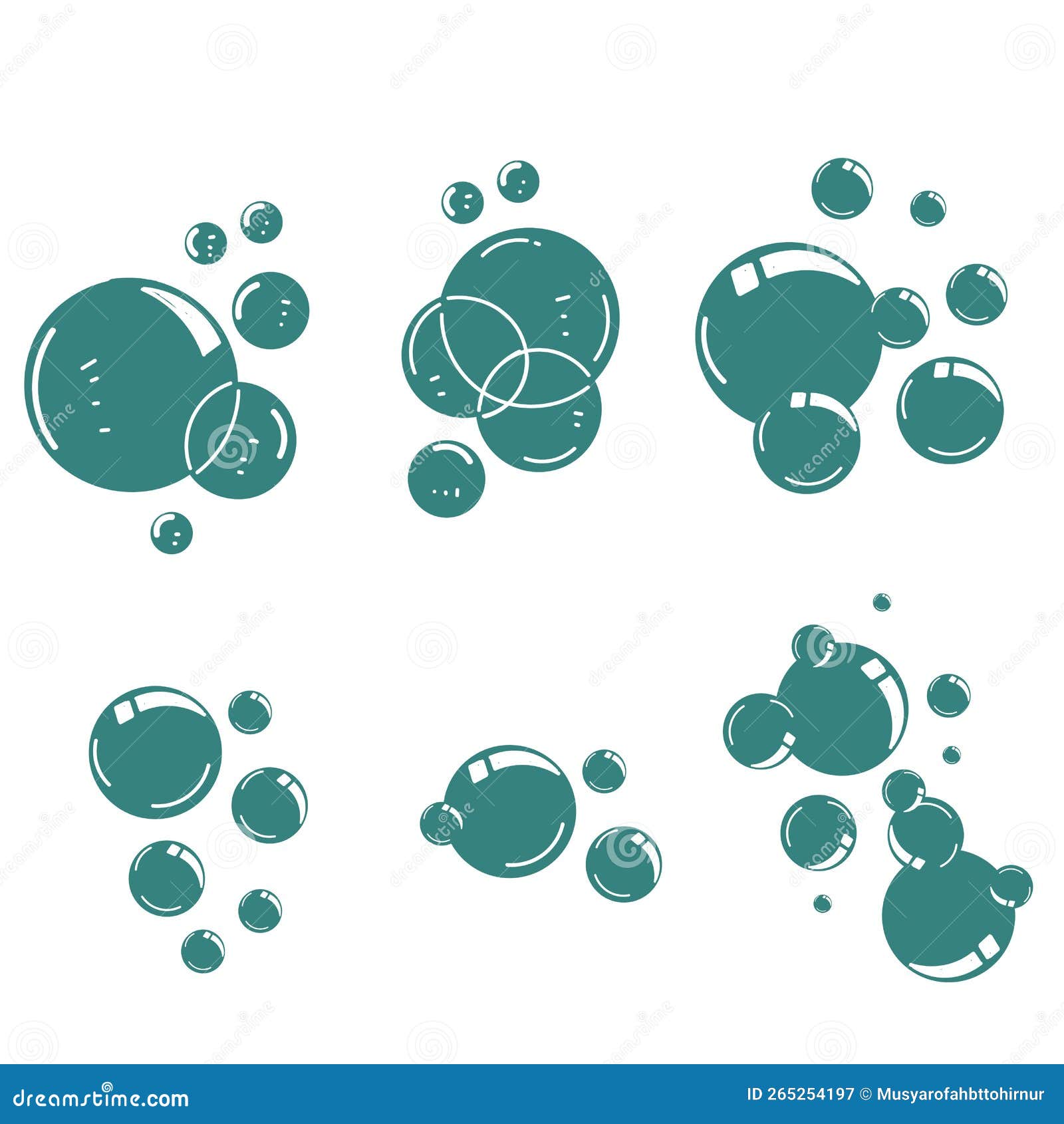Oxygen Bubble Vector Illustration. Bubbles In Drinking Water ...