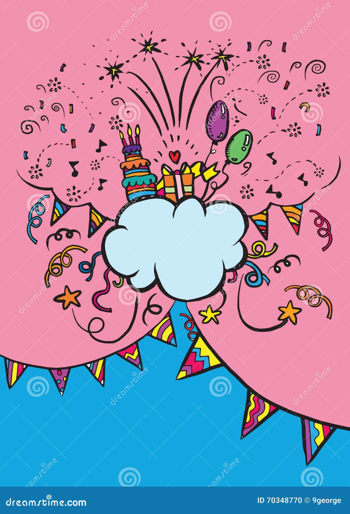 Hand Drawn Doodle Party Frame Stock Vector - Illustration of frame ...