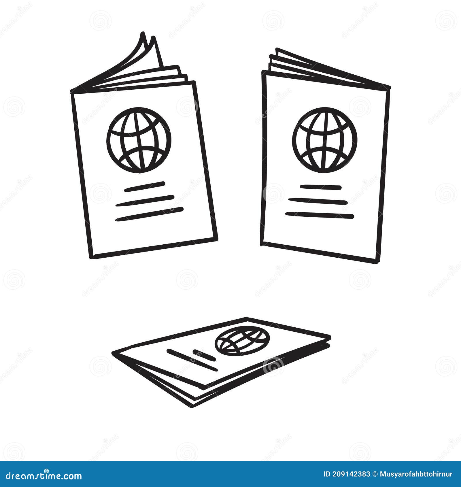 Hand Drawn Doodle Passport Icon Illustration Isolated Stock Vector ...