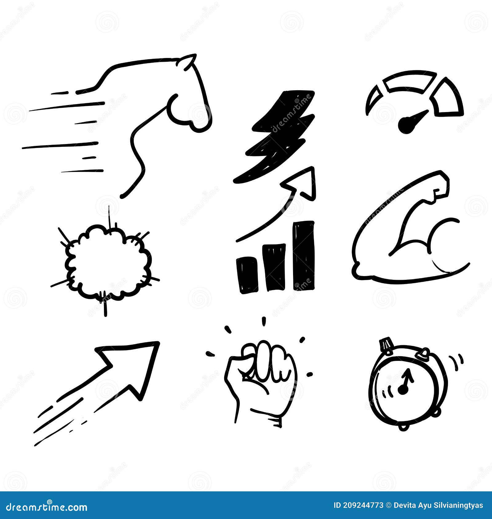 Hand Drawn Doodle Performance Related Icon Illustration Stock Vector ...