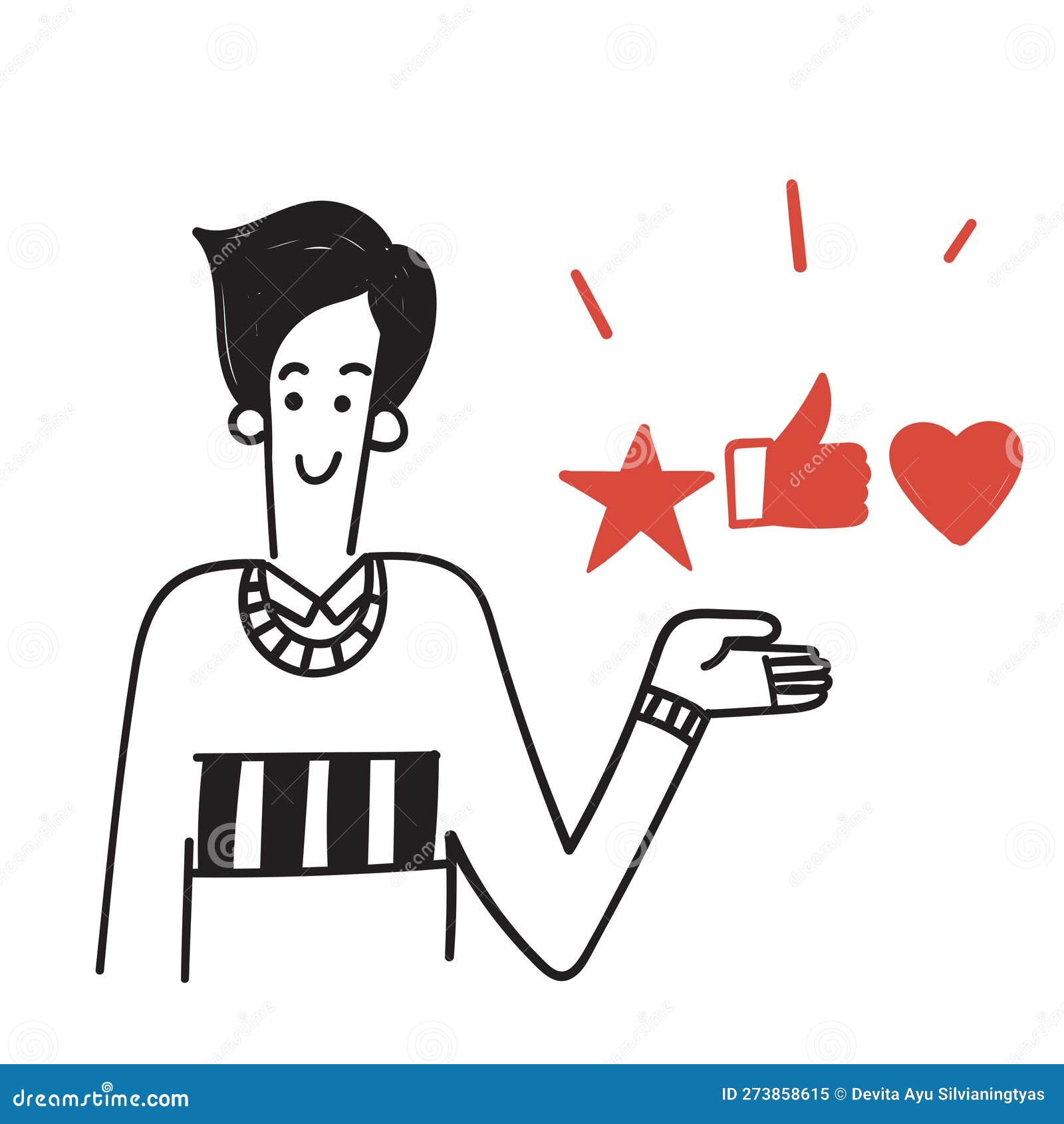 Hand Drawn Doodle Person with Feedback and Comments Stock Vector ...