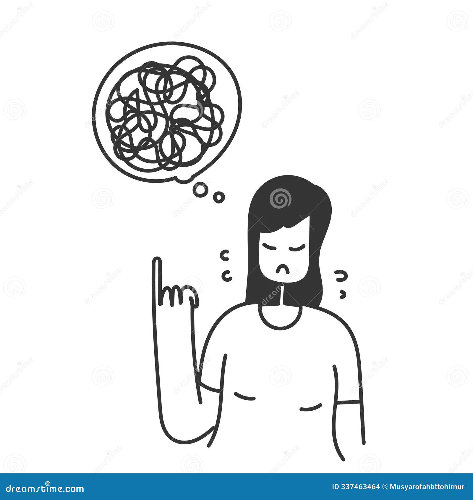Hand Drawn Doodle Person Messy Line Thought Stock Illustration ...