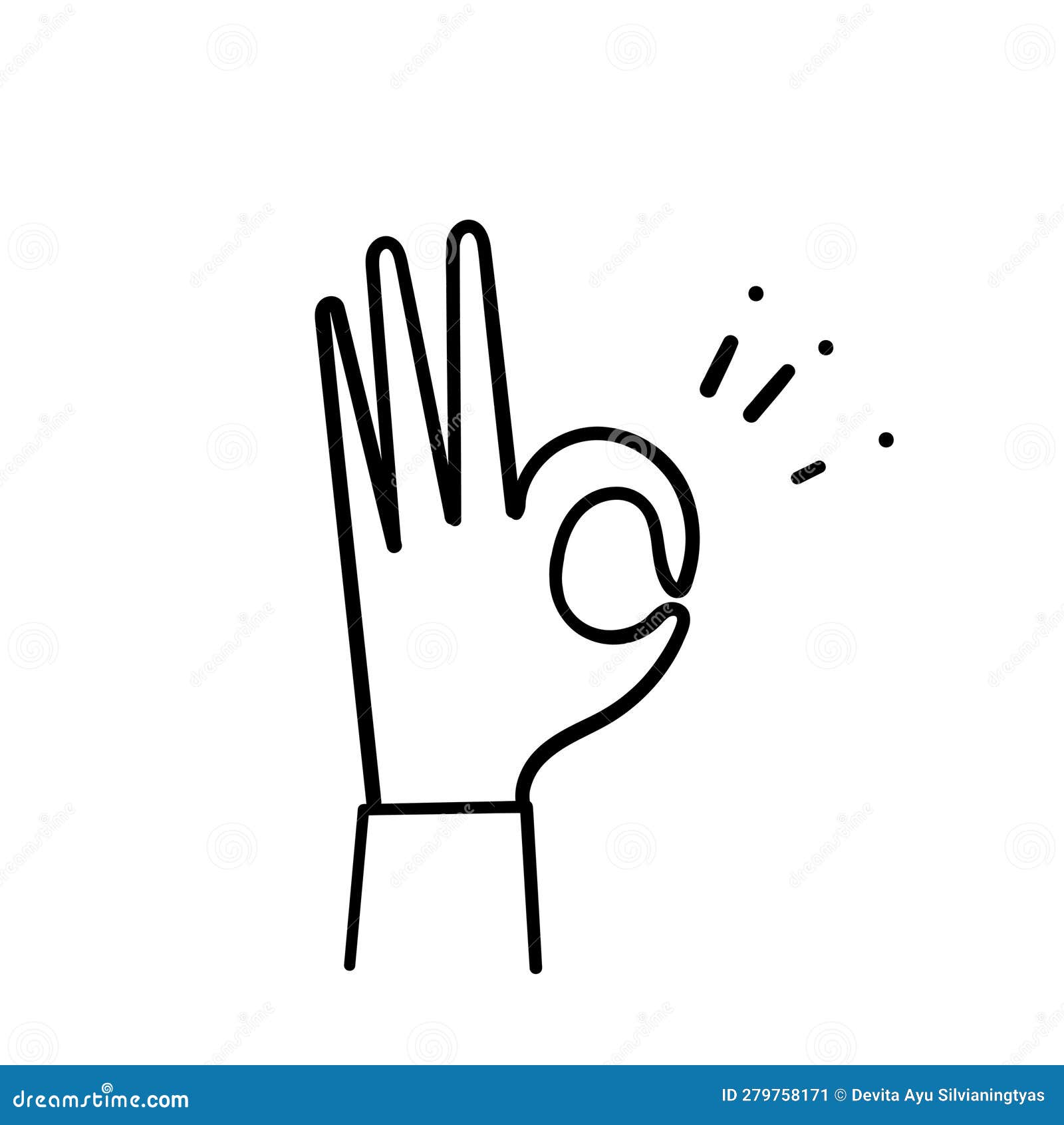 Hand Drawn Doodle Person Hand Ok Sign Illustration Vector Stock Vector ...
