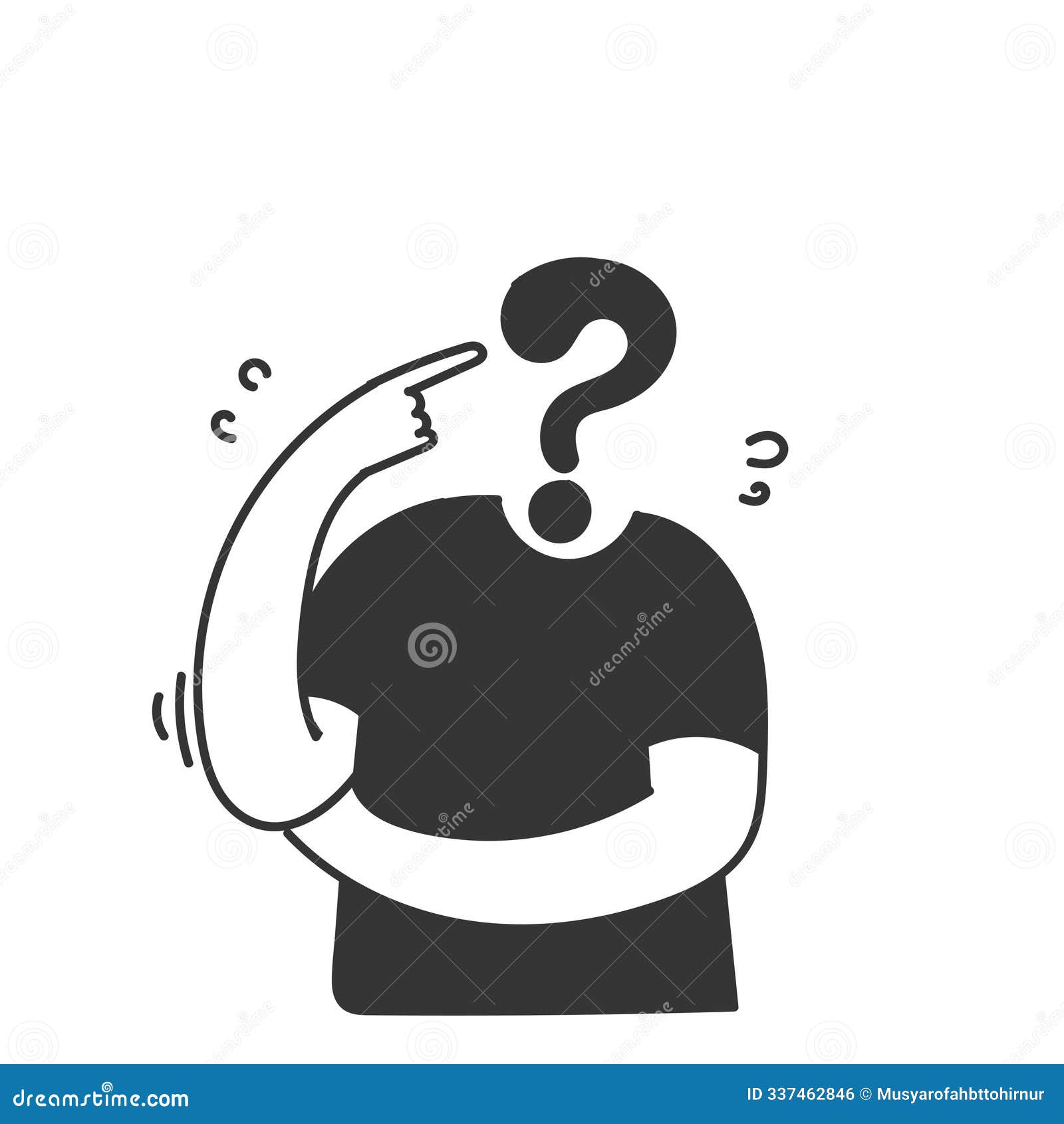 Hand Drawn Doodle Person with Question Mark Head Illustration Stock ...