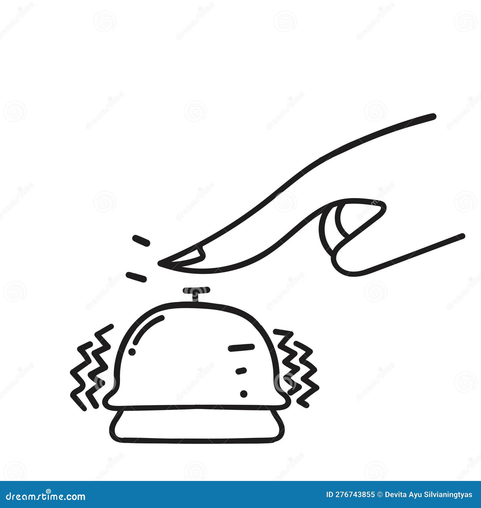 Person Ringing Bell, Vector Cartoon Stick Figure Illustration ...