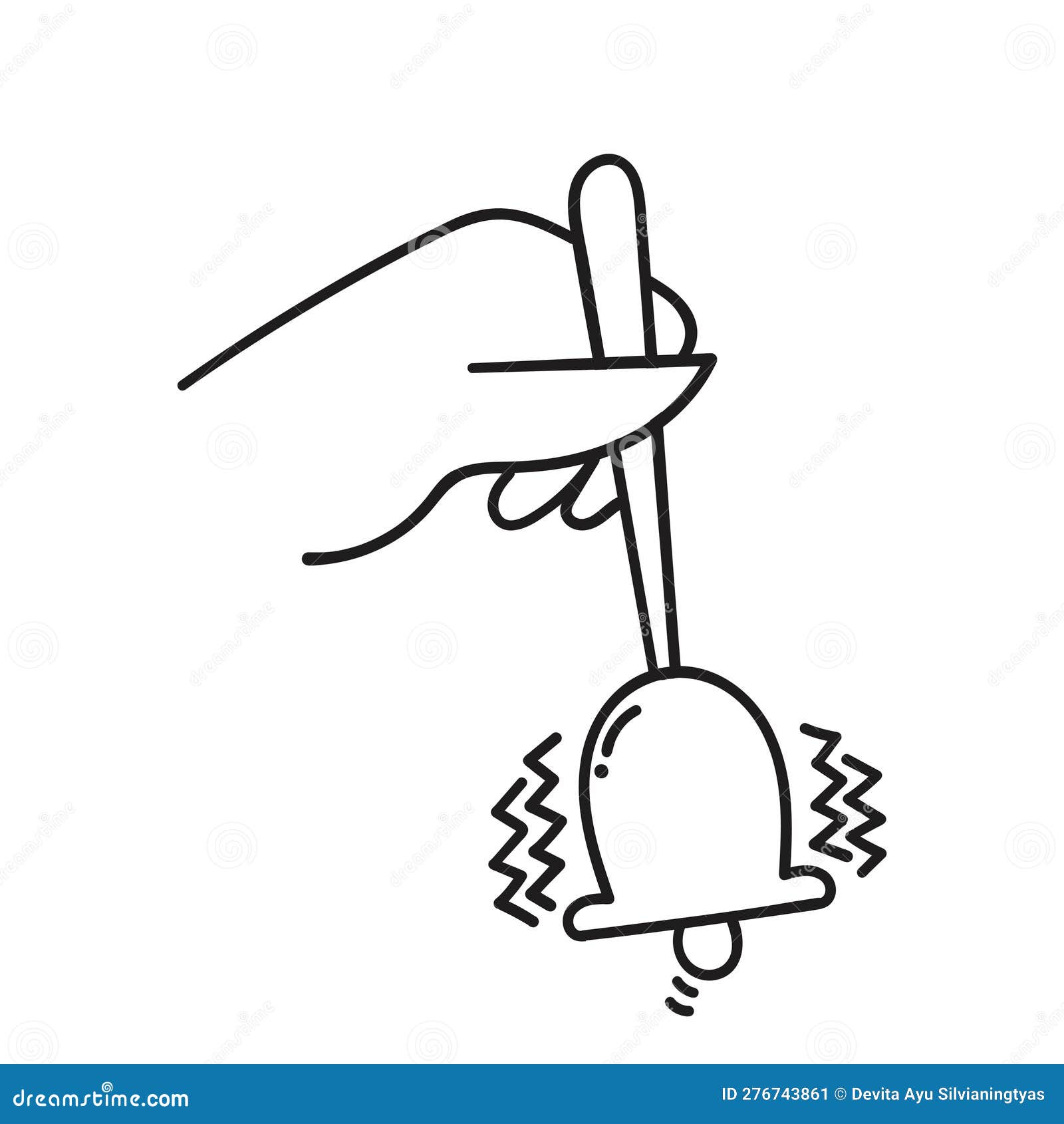 Person Ringing Bell, Vector Cartoon Stick Figure Illustration ...