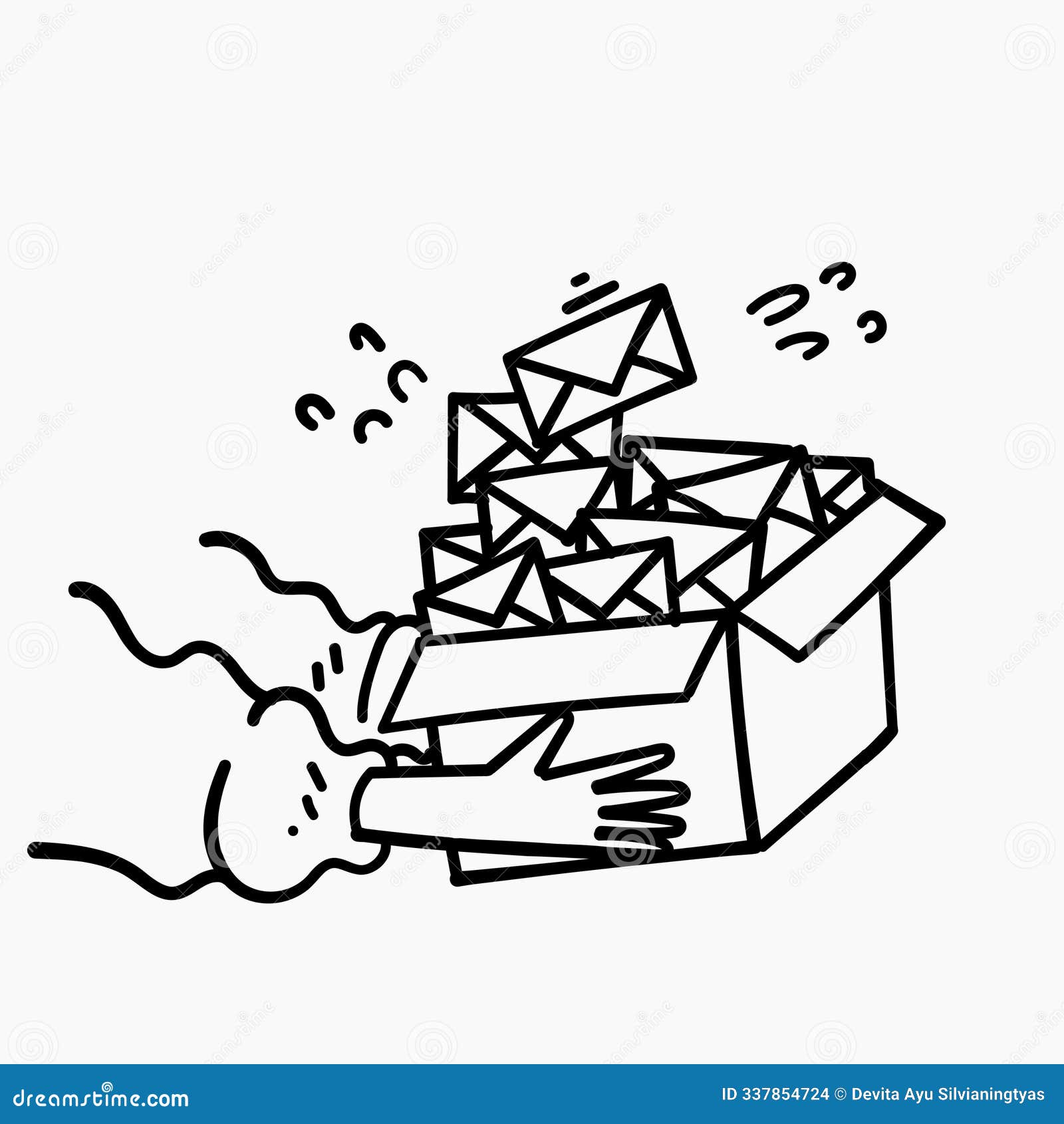 Hand Drawn Doodle Persons Hand Giving an Email Illustration Stock ...