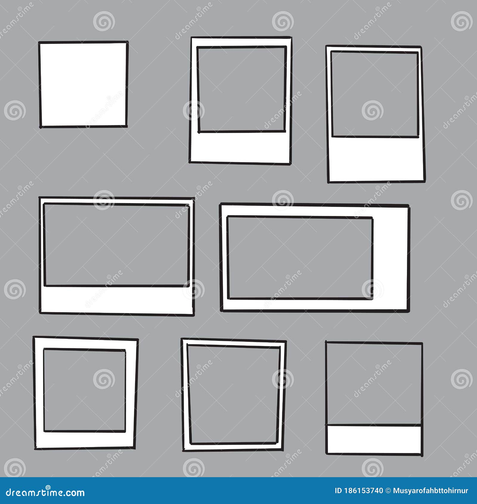 Hand Drawn Doodle Photo Frame Collection Illustration Stock Vector ...