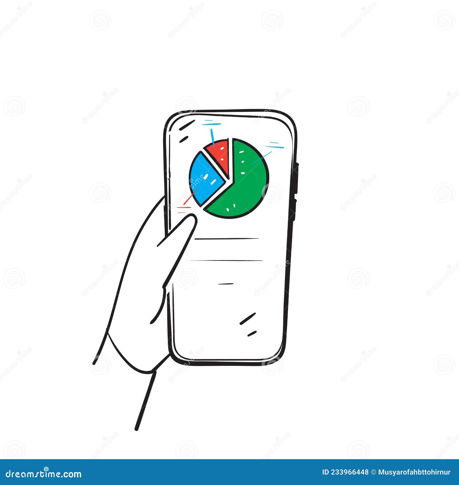 Hand Drawn Doodle Pie Chart Data Diagram Illustration Vector Stock ...