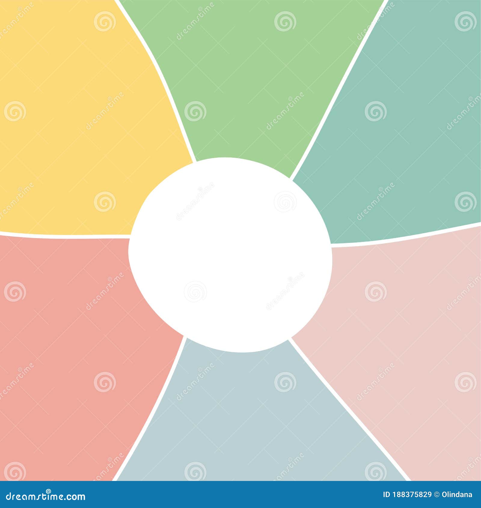 Hand Drawn Doodle Pie Chart from Multicolored Segments in Pastel Colors ...