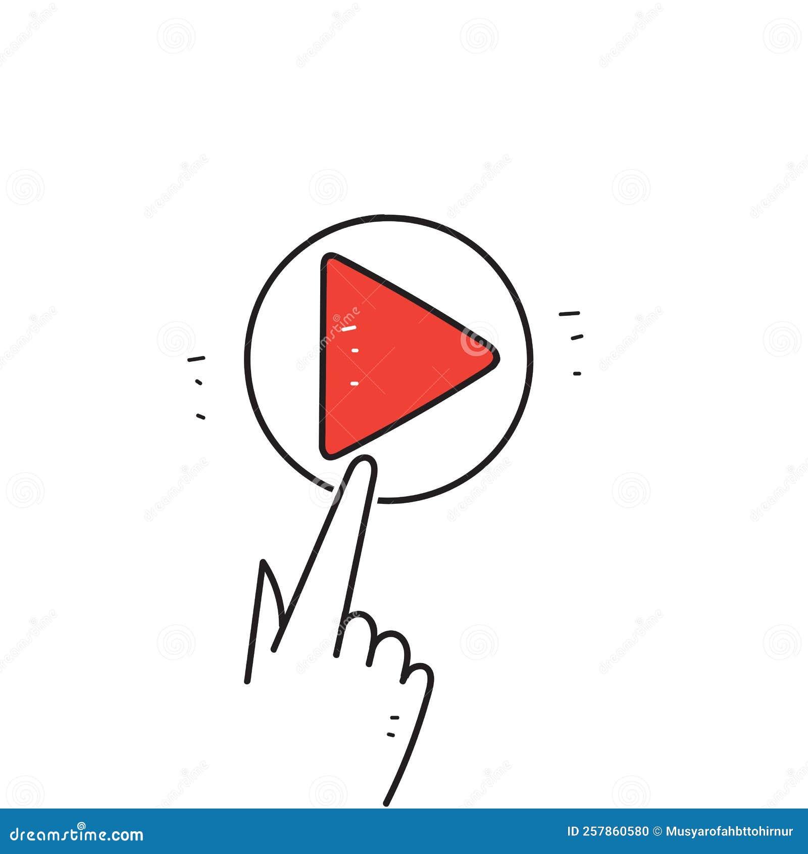 Hand Drawn Doodle Play Button Illustration Vector Isolated Stock Vector ...