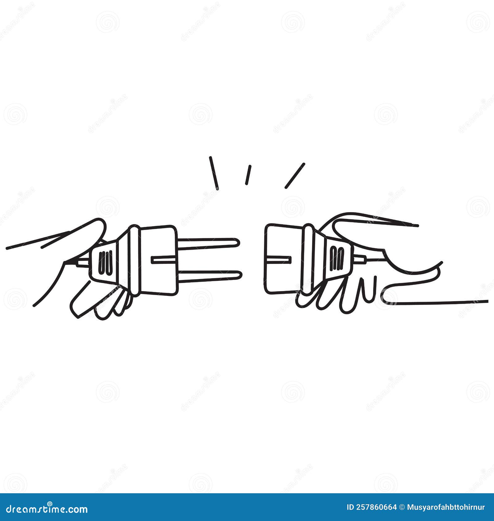 Hand Drawn Doodle Plug and Socket Illustration Vector Stock Vector ...