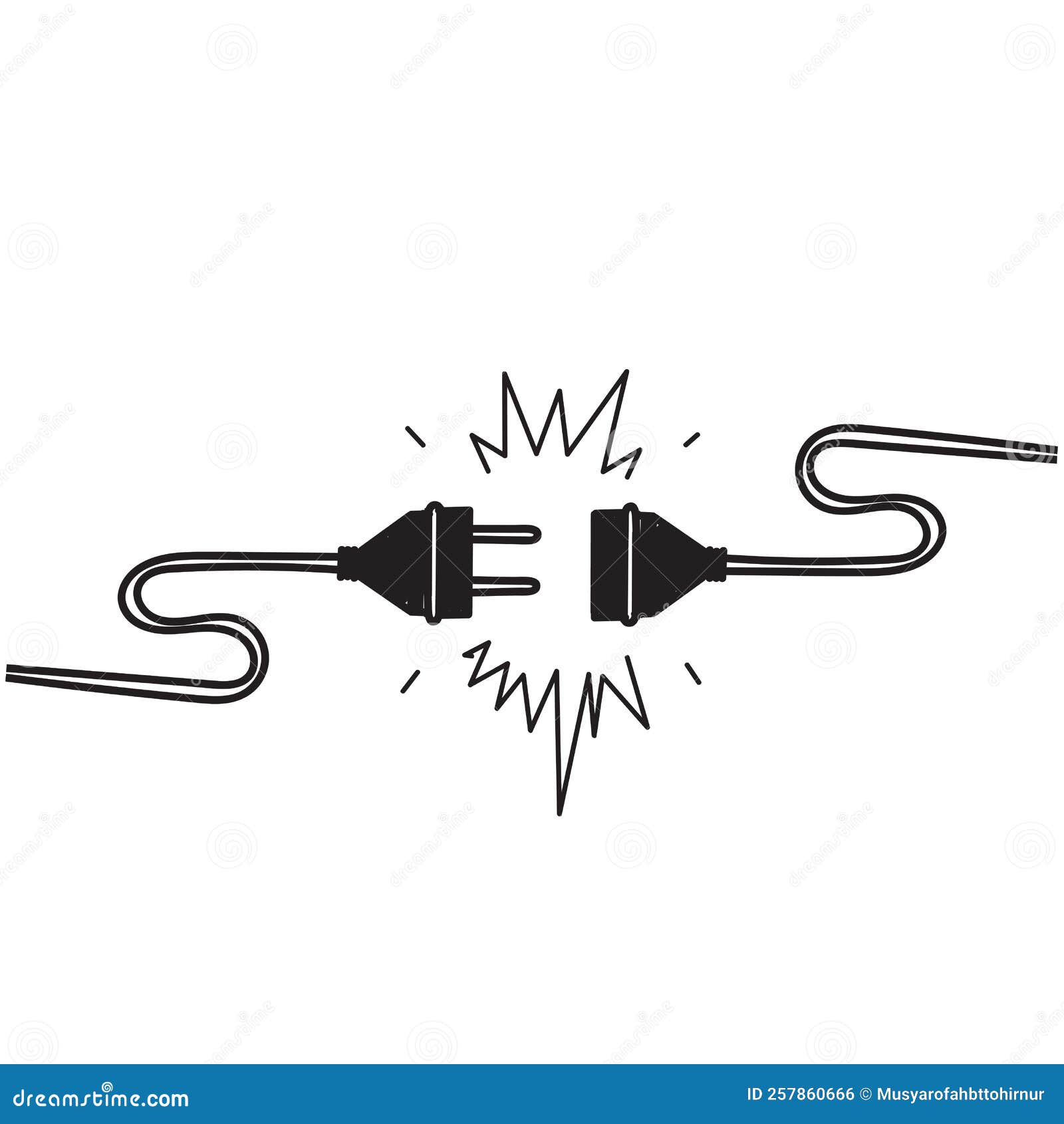 Hand Drawn Doodle Plug and Socket Illustration Vector Stock Vector ...