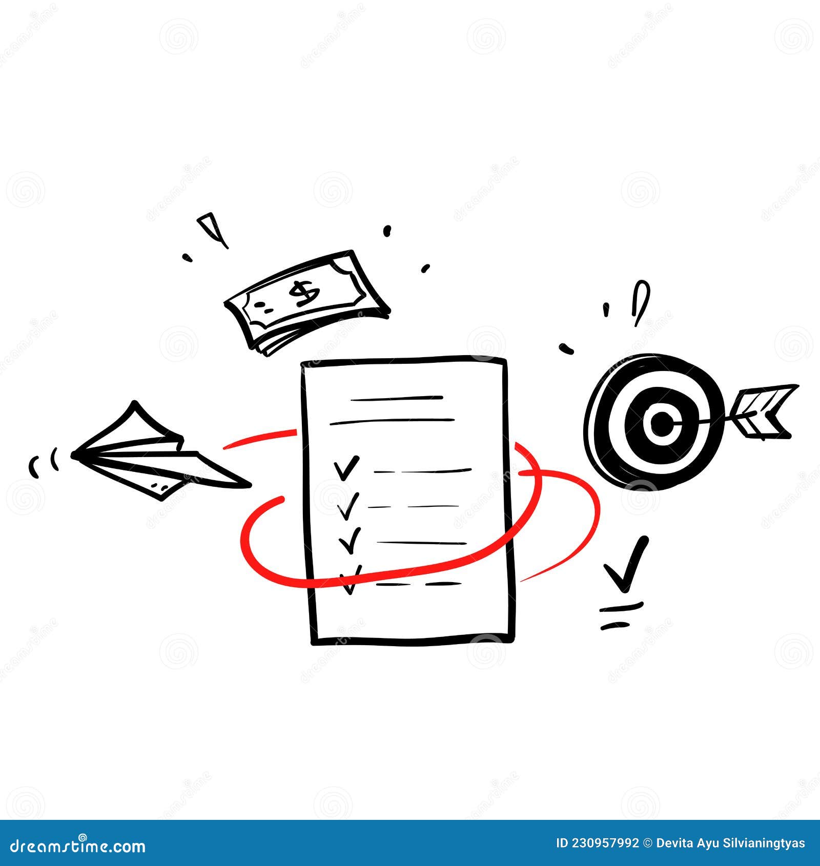 Hand Drawn Doodle Project Management Related Icon Illustration Vector ...