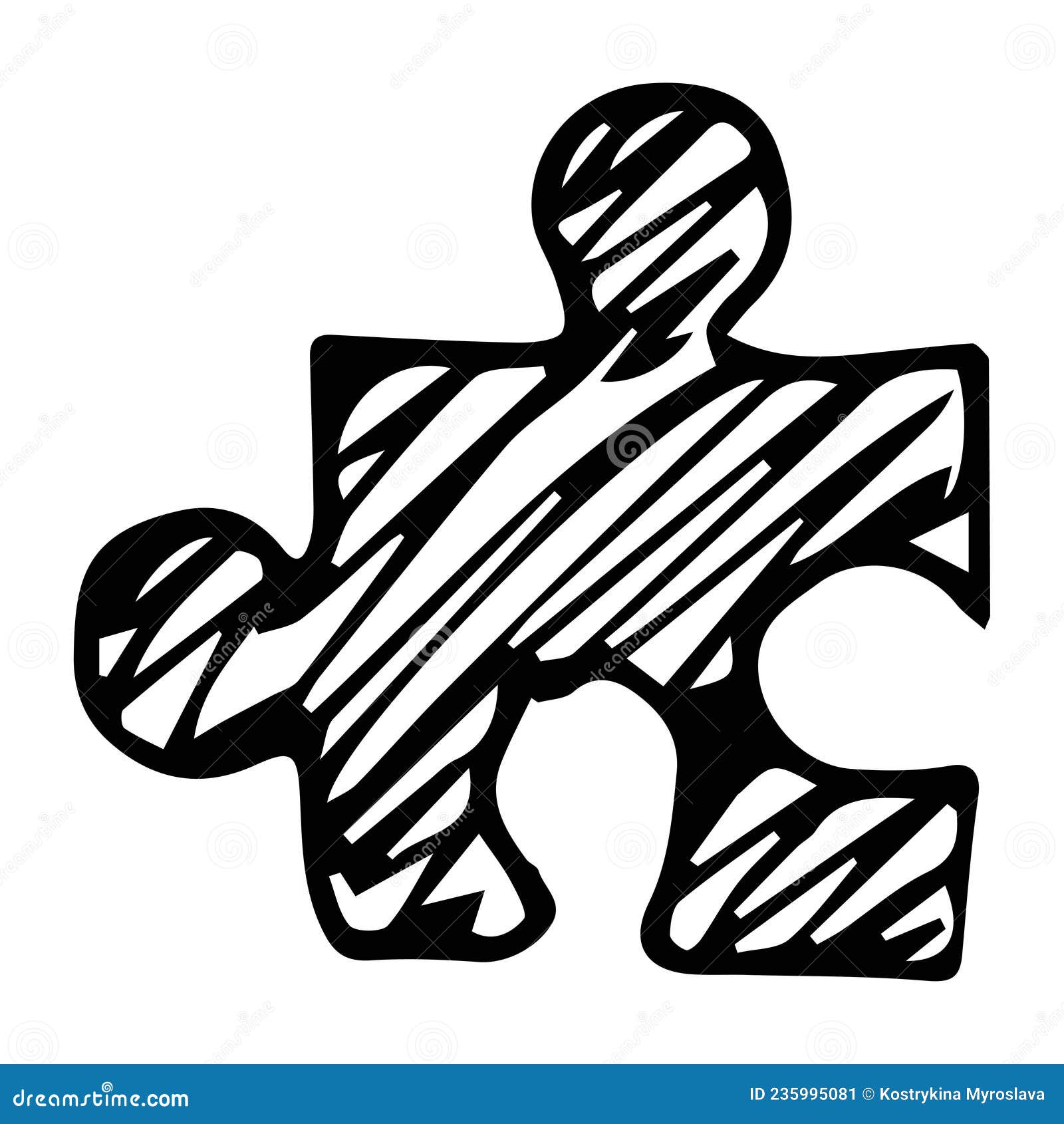 Hand Drawn Doodle of Puzzle Piece Simple Flat Vector Illustration Stock ...