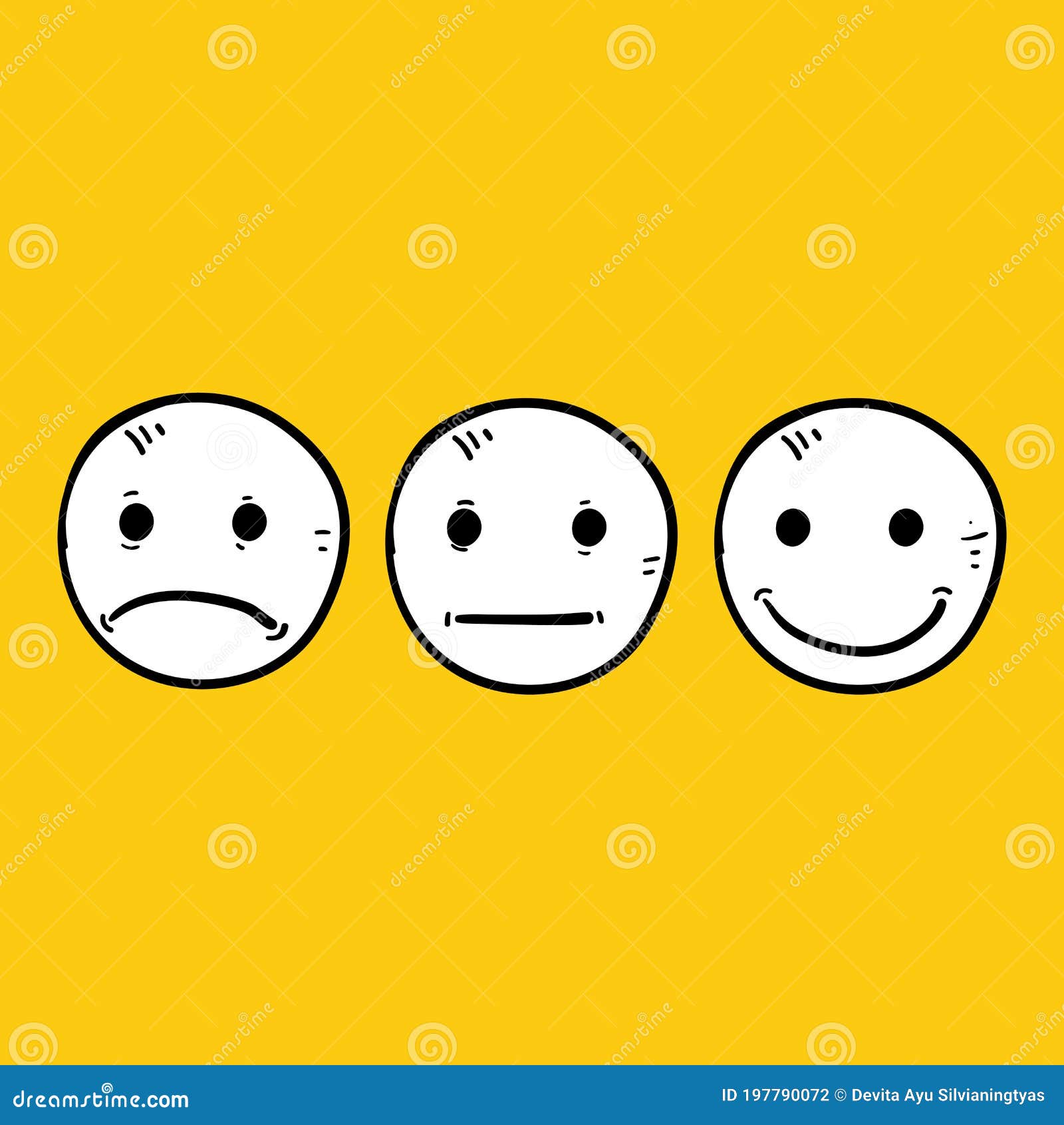 Hand Drawn Doodle Quality and Feedback Emoticon Illustration Vector ...