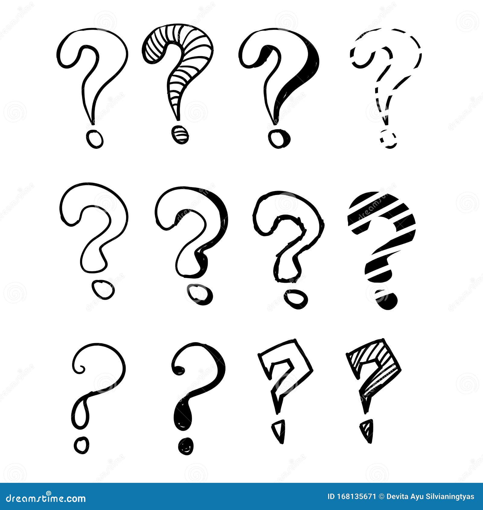 Hand Drawn Doodle Question Marks Set Illustration Stock Vector ... Hand Drawn Doodle Question Marks Set Illustration Stock Vector ...