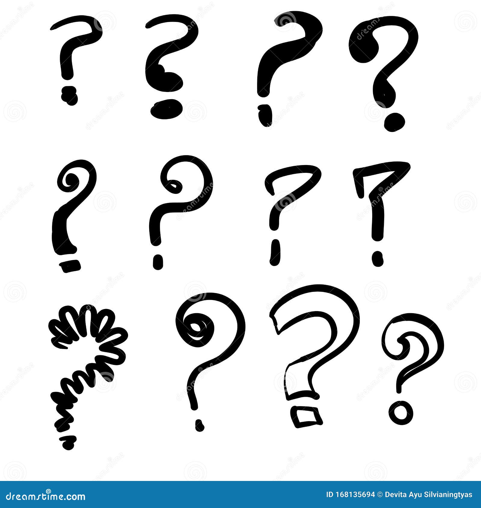 Hand Drawn Doodle Question Marks Set Illustration Stock Vector ...