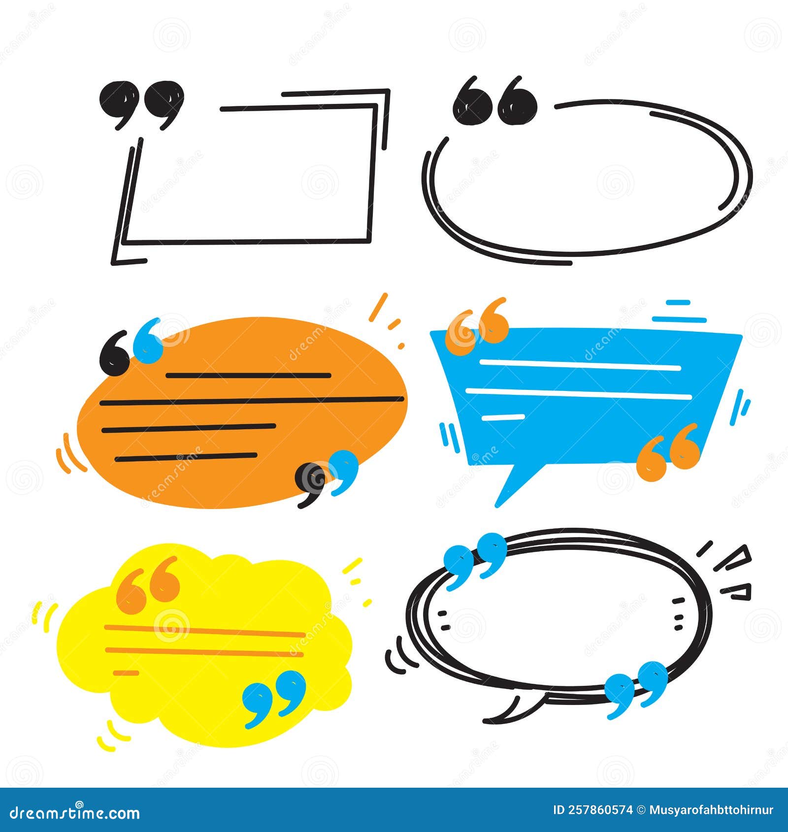 Hand Drawn Doodle Quote Mark Frame Illustration Vector Stock Vector ...