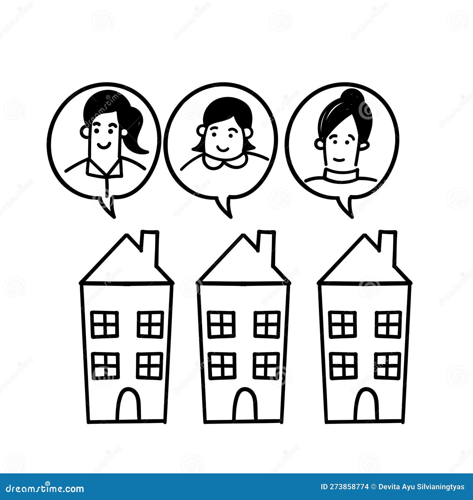 Hand Drawn Doodle Real Estate Ownership Illustration Vector Stock ...